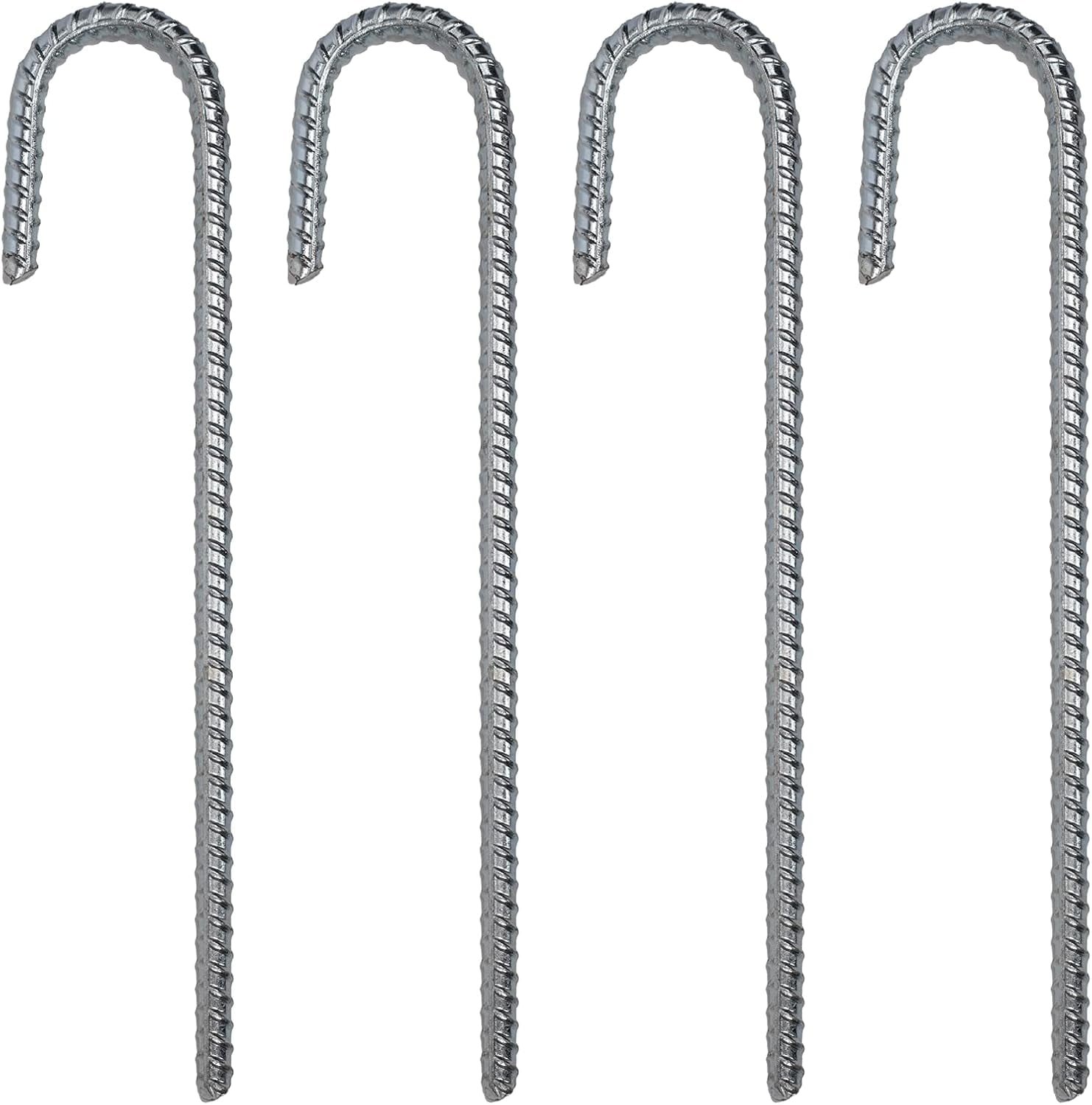 Pinnacle Mercantile 4 Pack Anti Rust Rebar Stakes J Hook Heavy Duty ...