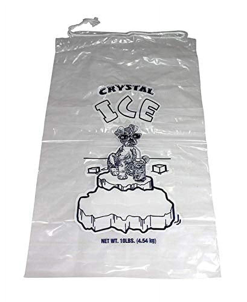 Pinnacle Mercantile Plastic Ice Bags 10 Lb. With Draw String Closure Pack 100 - Walmart.com