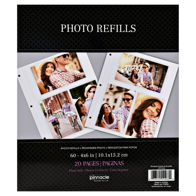 Pinnacle Photo Album Page Refills Holds up to 60 4"x6" Photos, 20 Pages ...