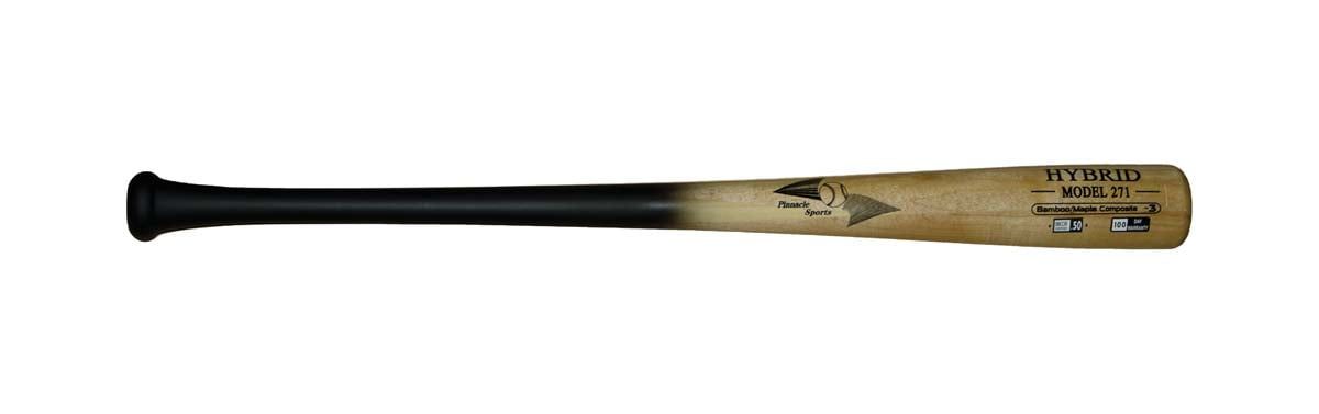 Pinnacle Sports Bamboo-Bat Maple Hybrid Wood Baseball Bat Black ...