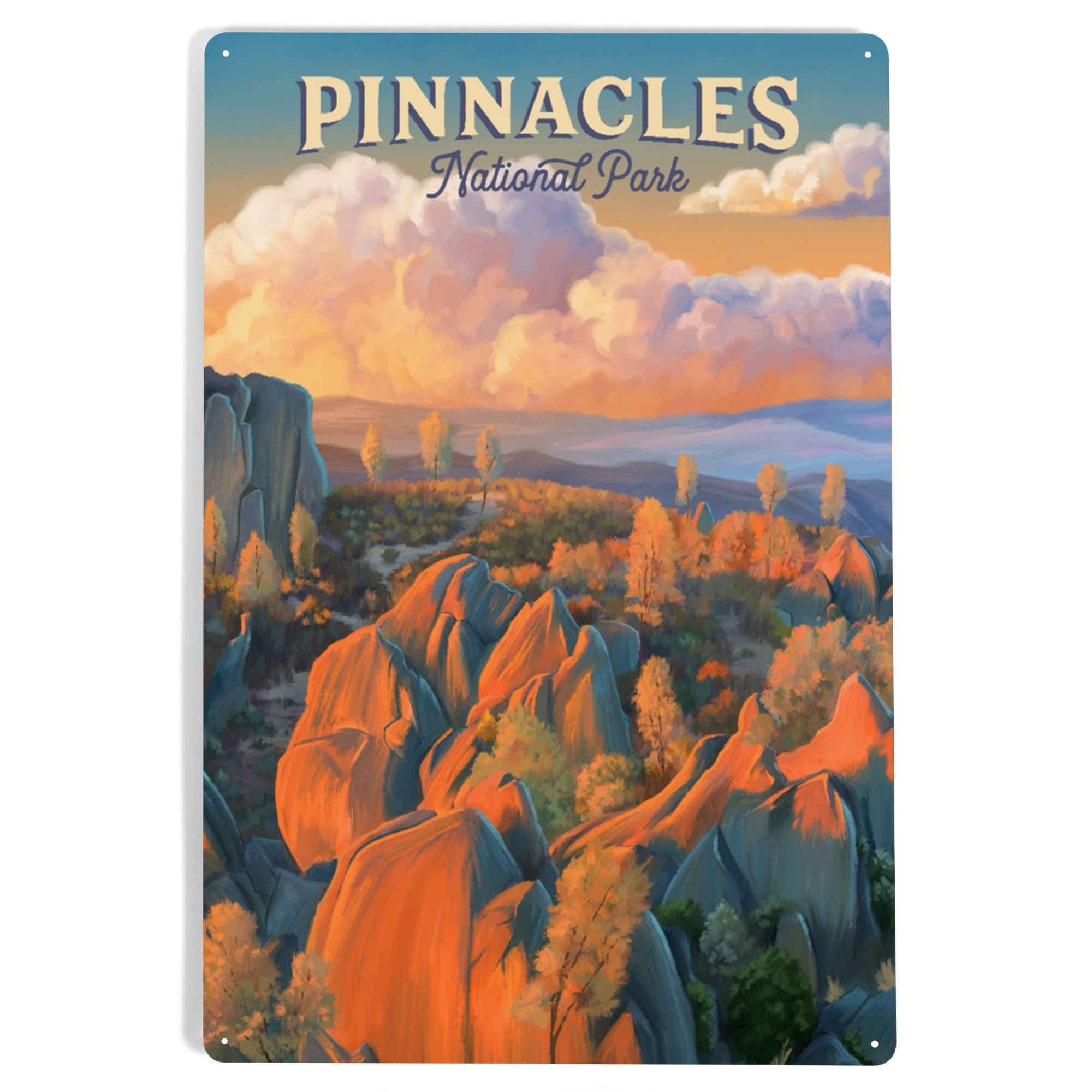 Pinnacles National Park, California, Oil Painting (12x18 Aluminum Art ...