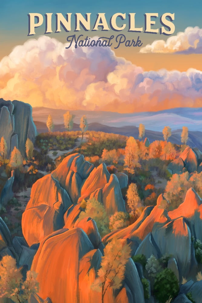 Pinnacles National Park, California, Oil Painting (36x54 Giclee Gallery ...