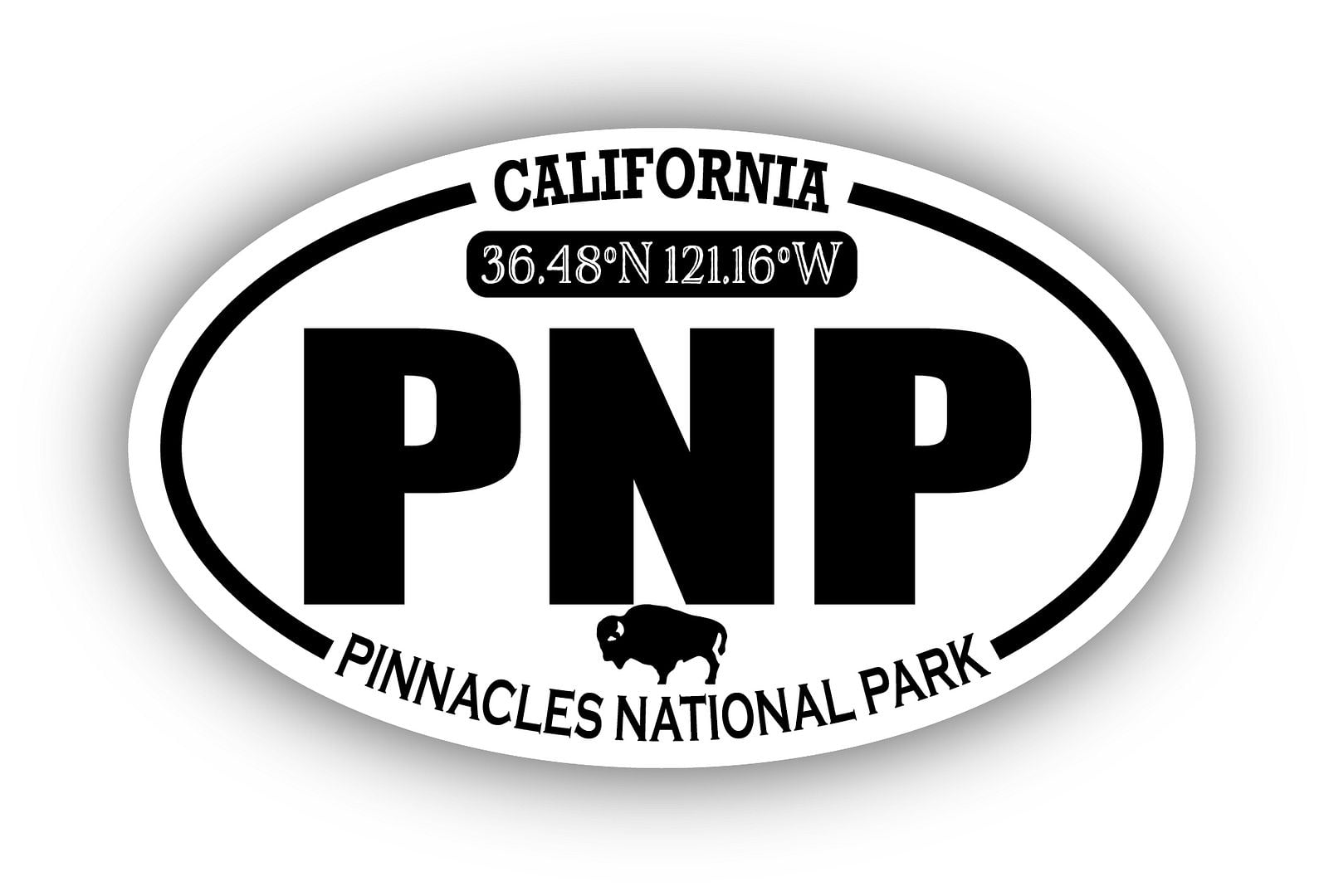 Pinnacles National Park California PNP Oval Bumper Sticker 3M Vinyl ...
