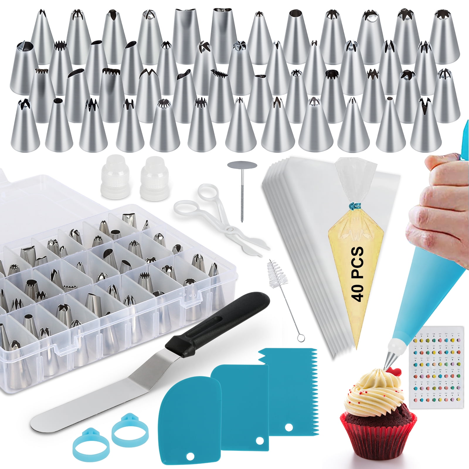 Pinnaco Cake Decorating Supplies Kit, 100PCS Baking Tool Set with 48 ...