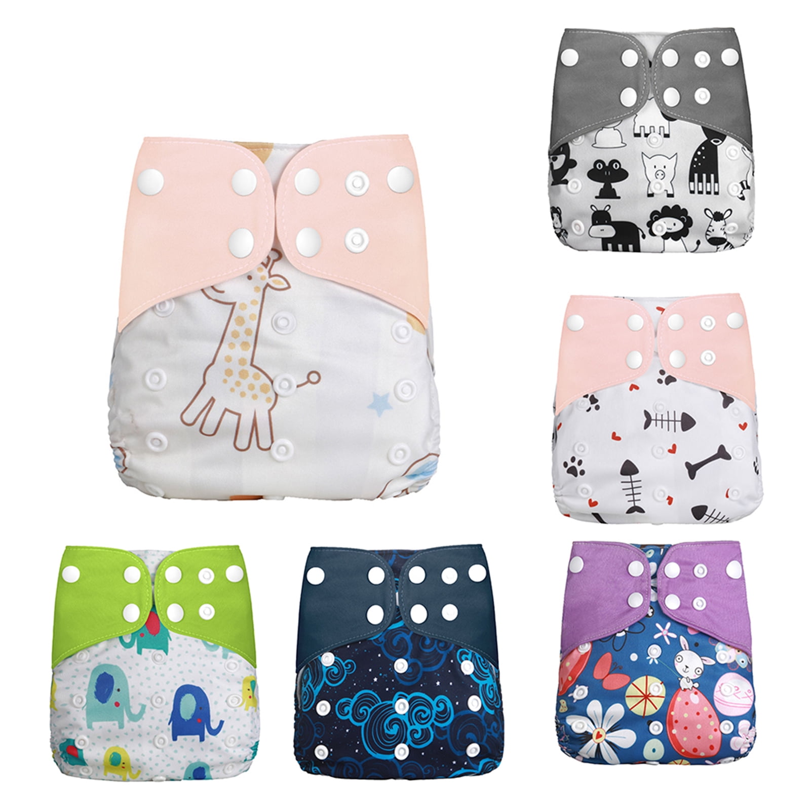 Pinnaco Cloth Diapers Pack of 6, Adjustable and Washable, Reusable 2 ...