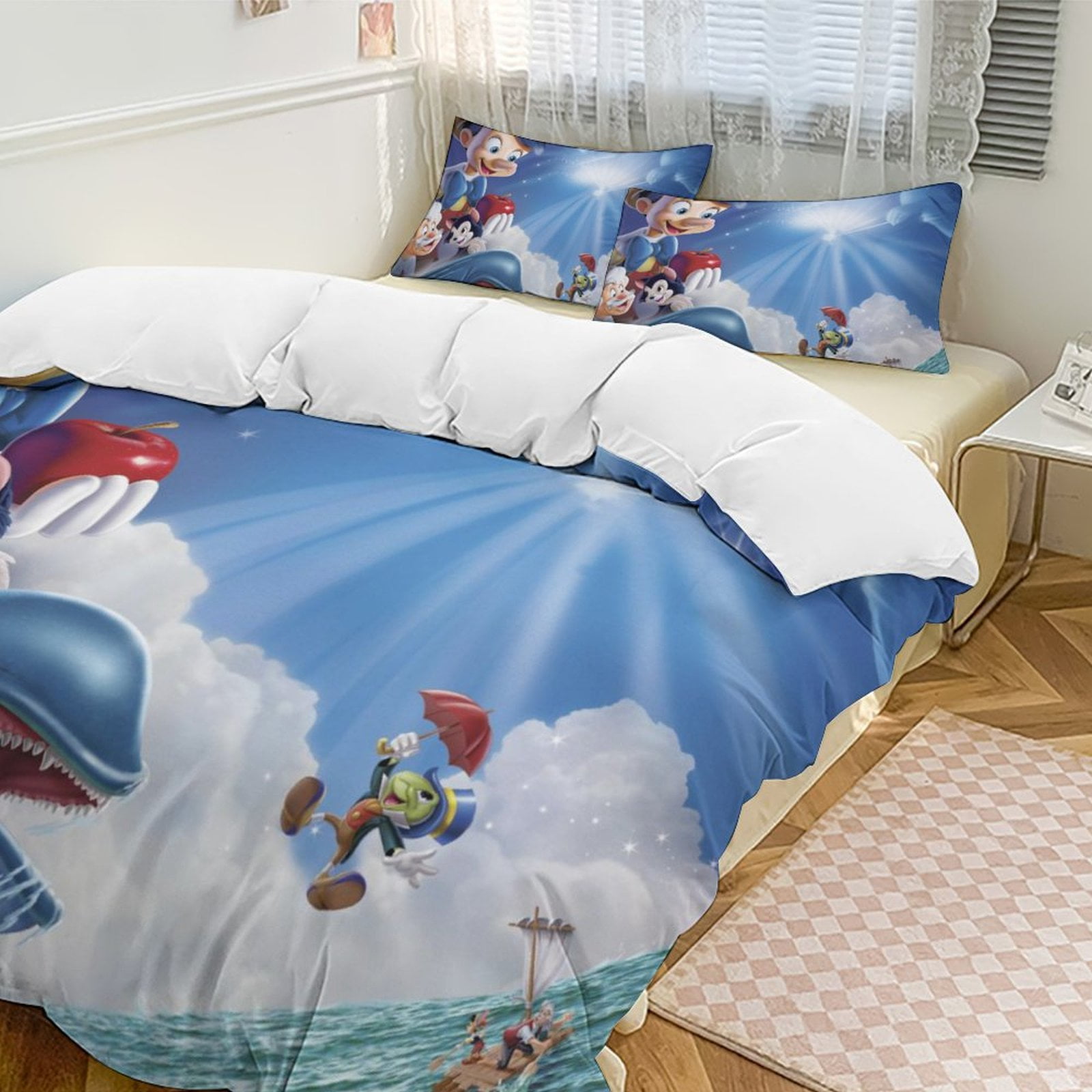 Pinocchio 3 Piece Bedding Set Cartoon Comforter Set Cute Duvet Cover ...