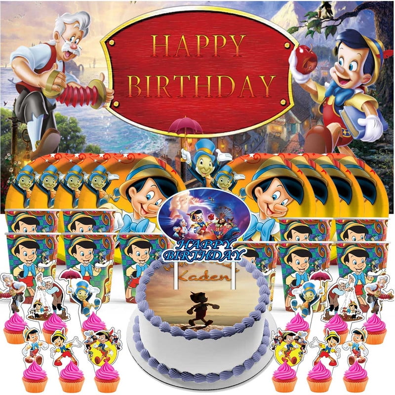 Pinocchio Birthday Cups Party Supplies Decor Backdrop Plates Fans ...