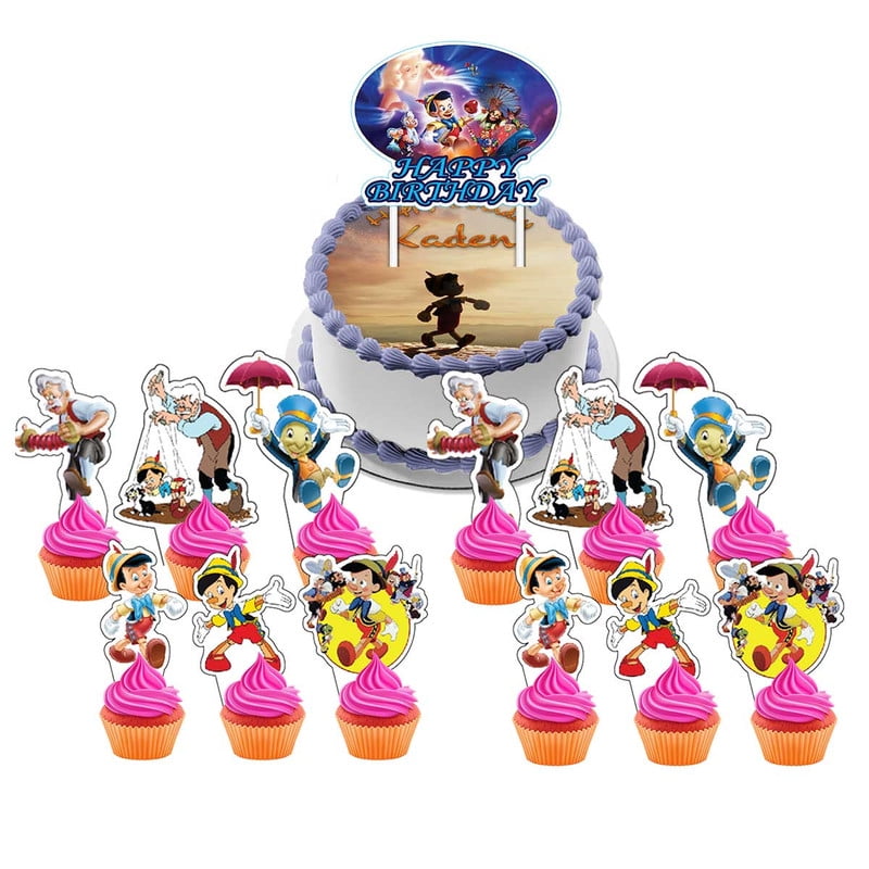 Pinocchio Cake Topper Cupcake Set Party Supplies Decoration Birthday ...