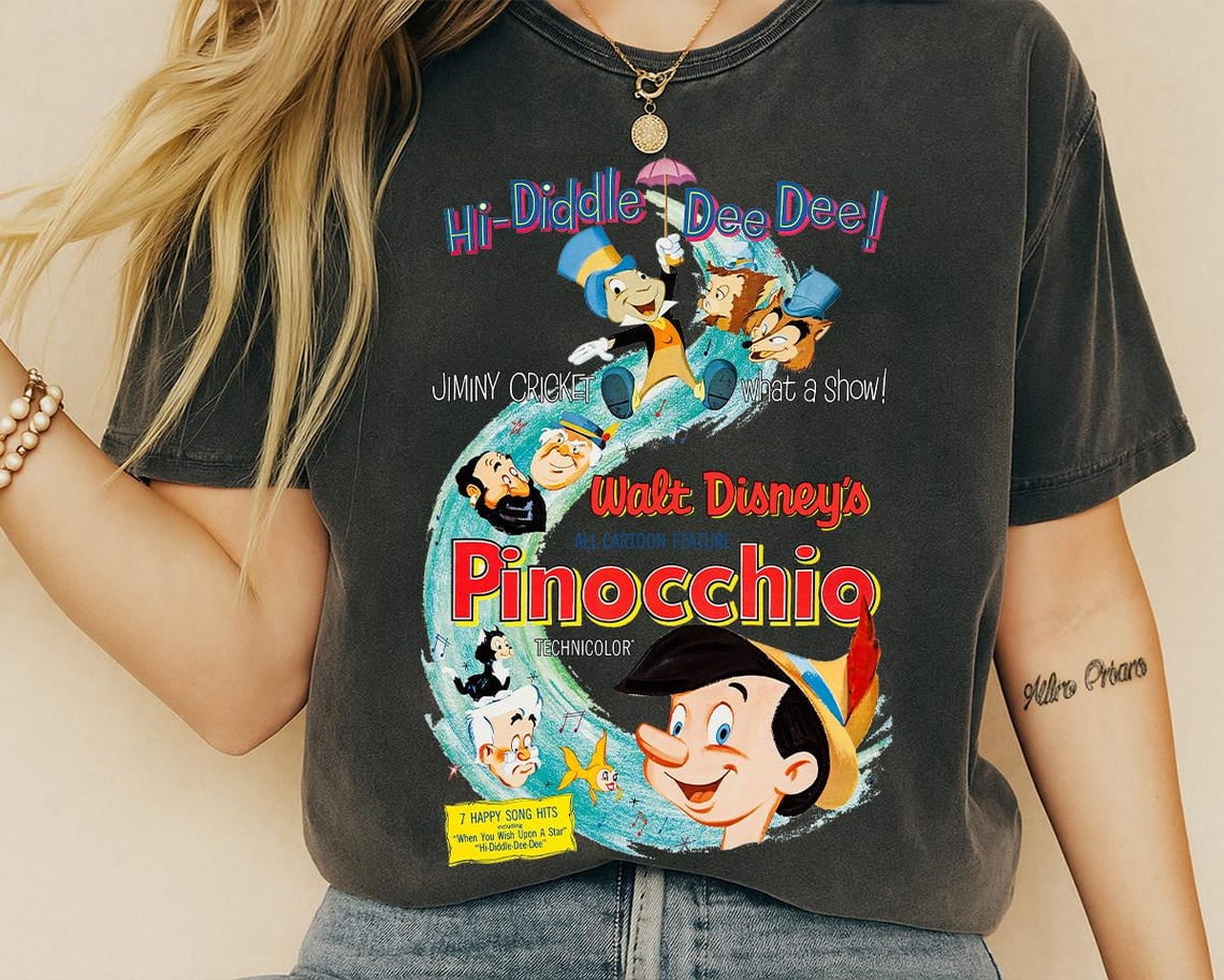 Pinocchio Geppetto Jiminy Cricket Figaro Comfort Colors T-Shirt ...