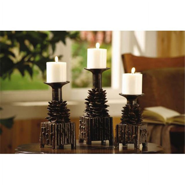 Pinola Candleholders - Set of Three - Bison Brown Finish - Walmart.com