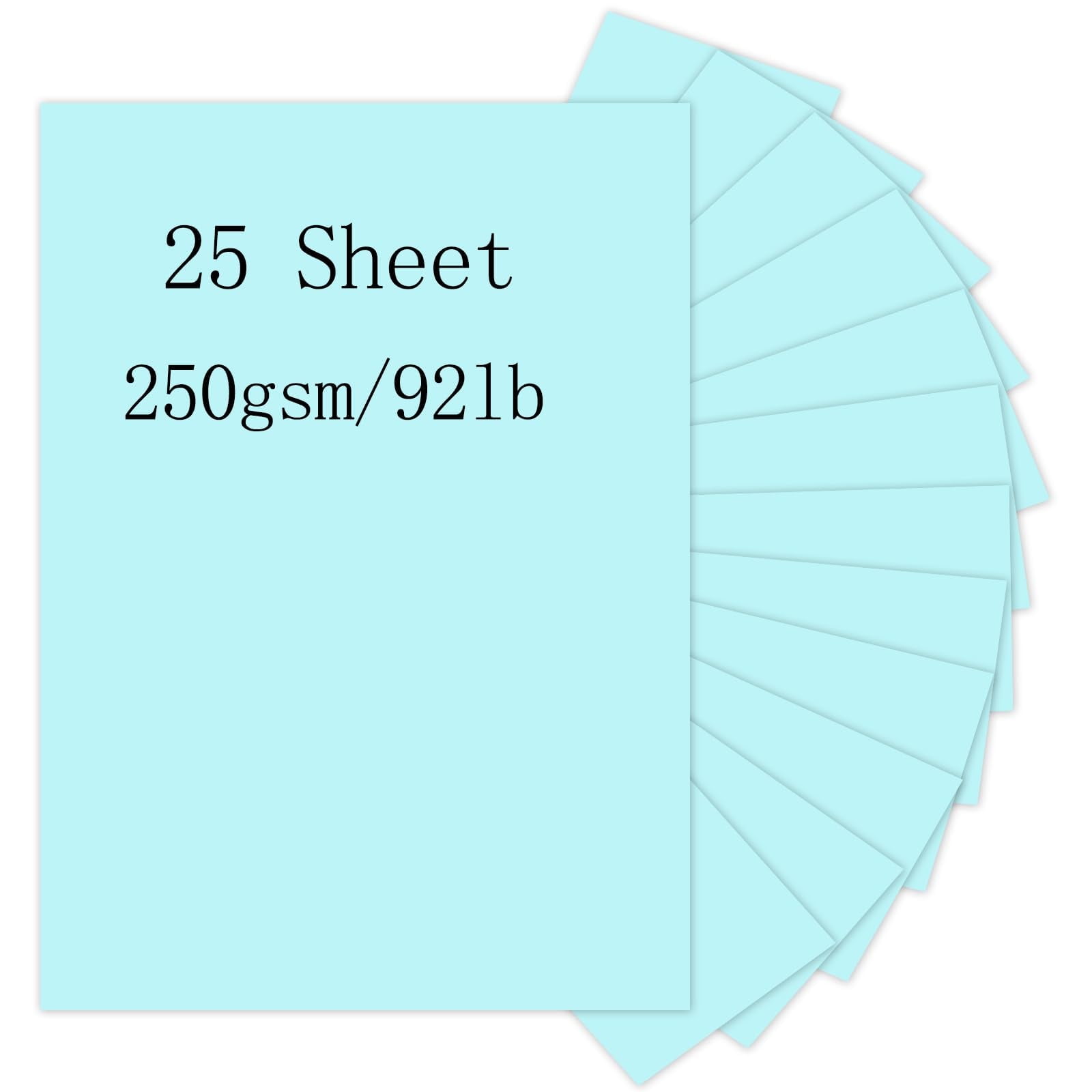 Pinovk Light Blue Cardstock, 25 Sheets 8.5 x 11 Thick Paper, 250gsm ...