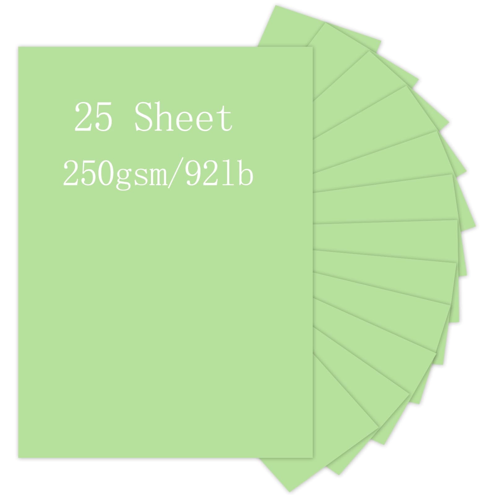 Pinovk Light Green Cardstock, 25 Sheets 8.5 x 11 Thick Pape, 250gsm ...