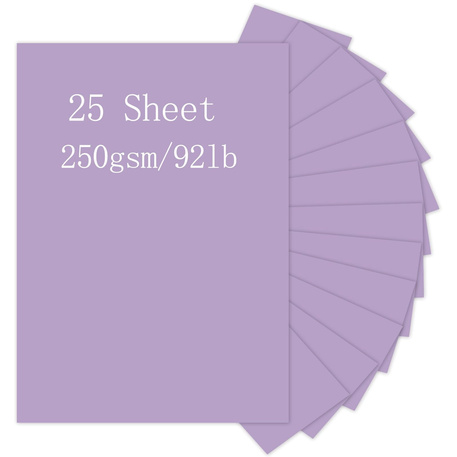Pinovk Light Purple Cardstock, 25 Sheets 8.5 x 11 Thick Pape, 250gsm ...