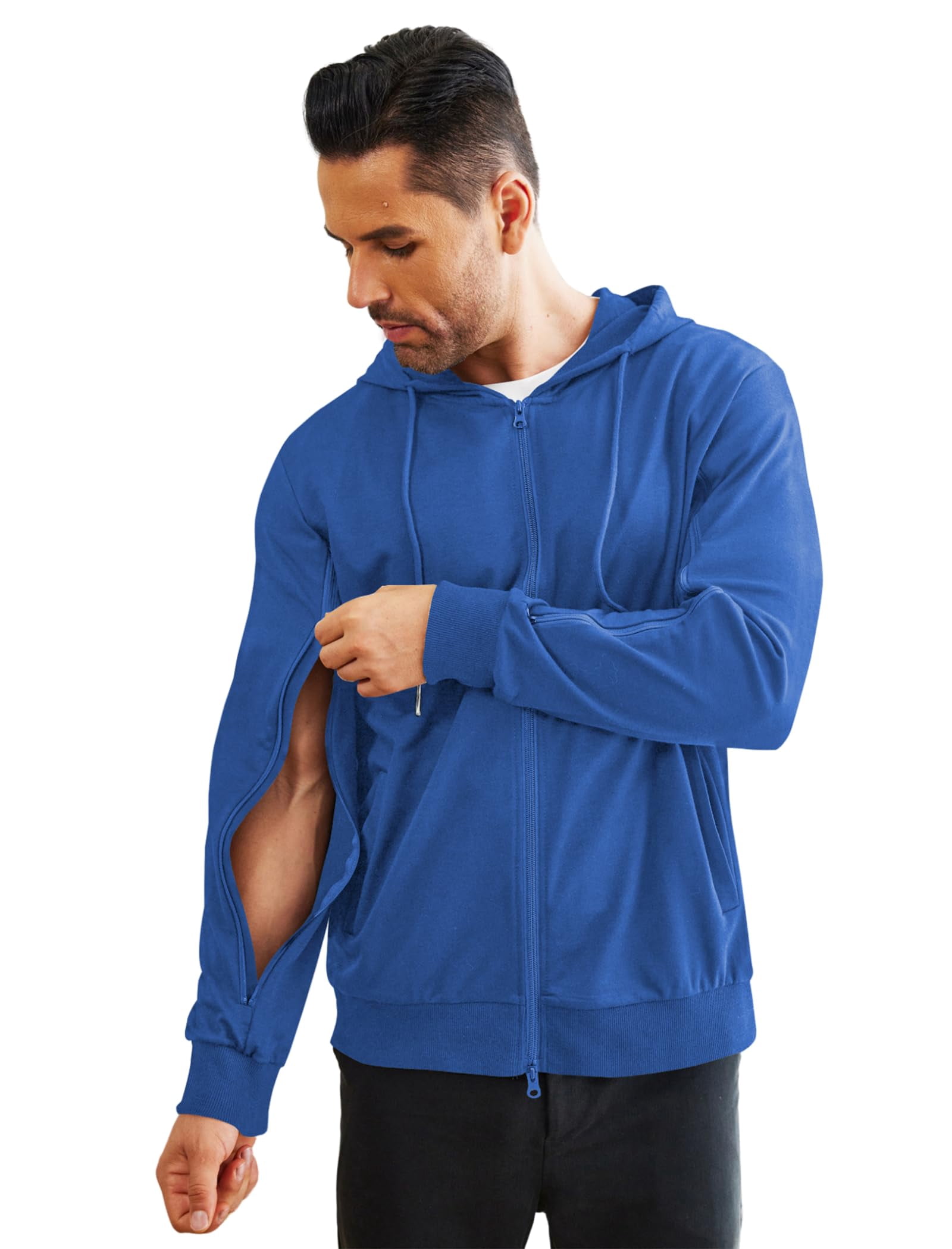 Pinspark Dialysis Sweatshirts with Arm Zipper Jacket Full-Zip ...