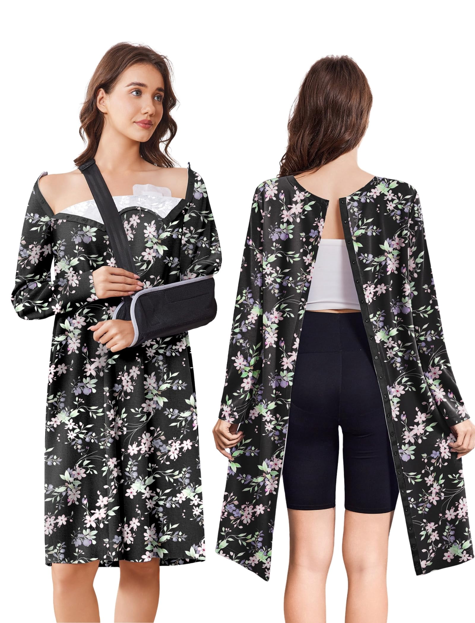 Pinspark Open Back Hospital Gowns for Women Post Shoulder Surgery Tear ...