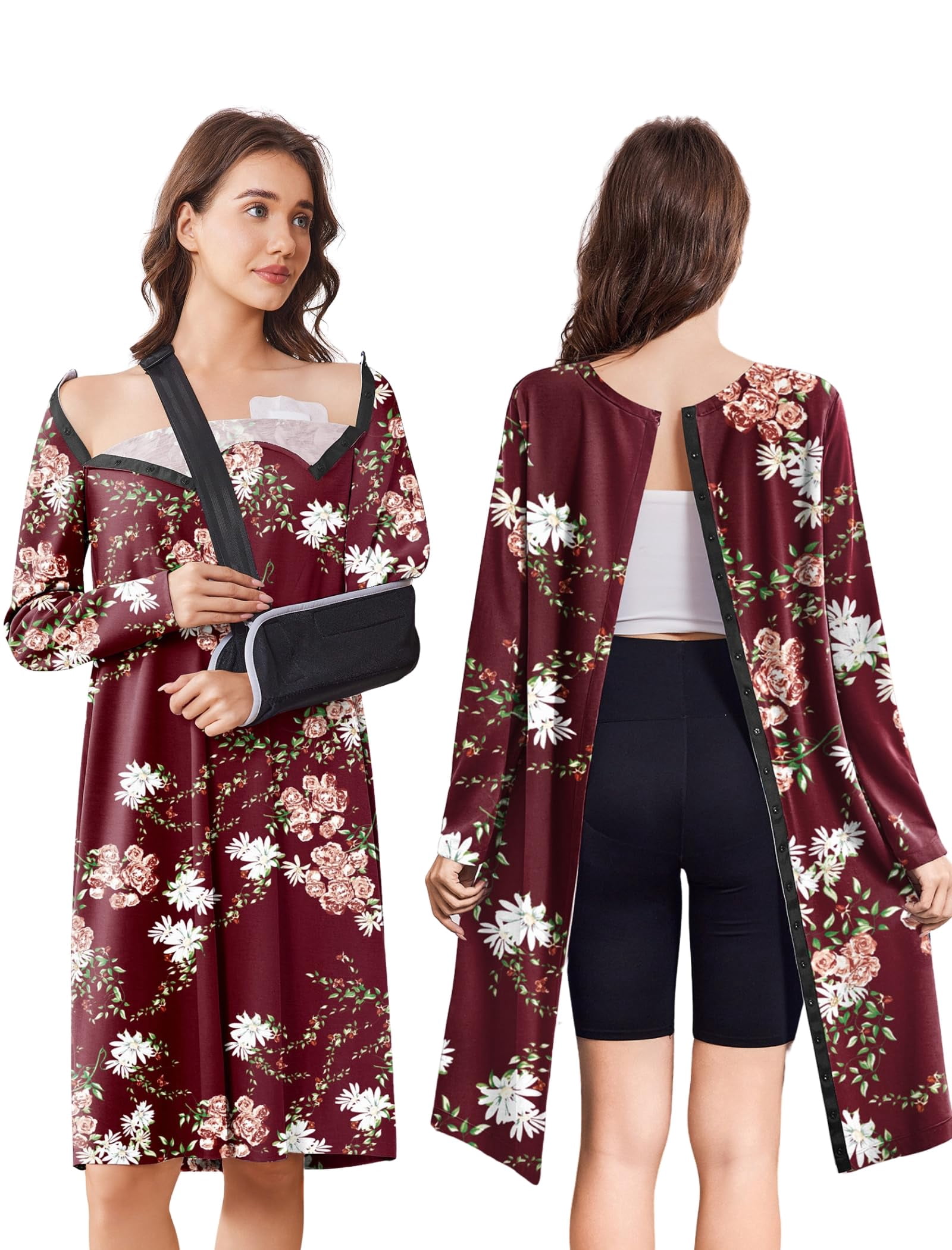 Pinspark Open Back Hospital Gowns for Women Post Shoulder Surgery Tear ...