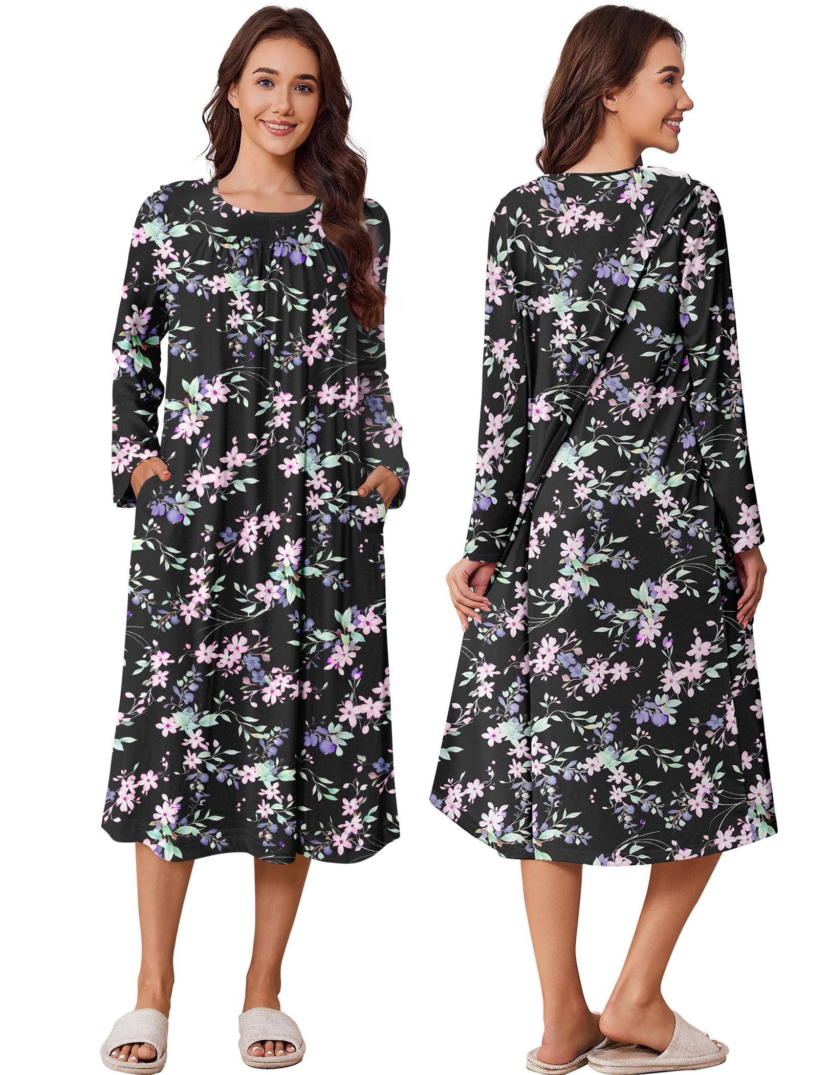 Pinspark Open Back Nightgowns for Bedridden Women Post Surgery Pajamas ...