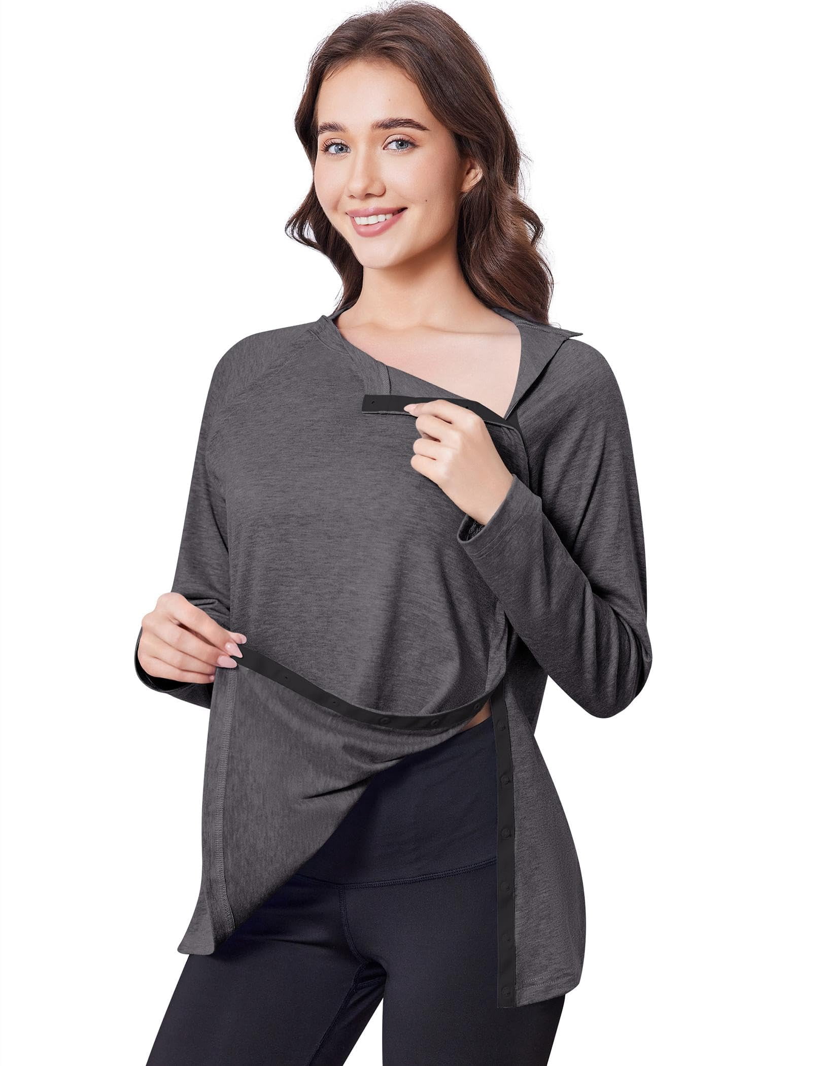 Pinspark Post Shoulder Surgery Shirts for Women Full Tear Away 2 Side ...