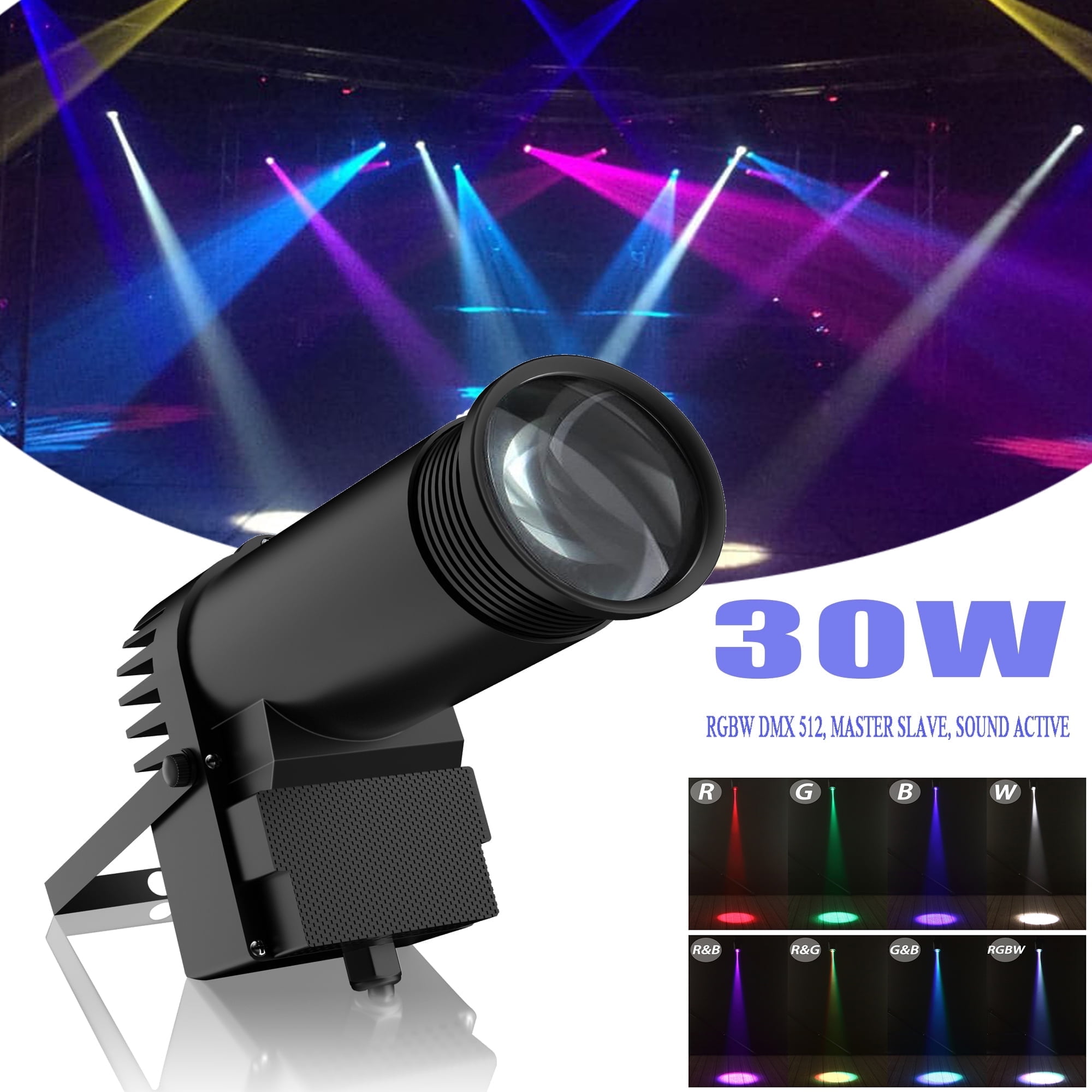 Pinspot Light LT-LED Beam Spot Stage Lights Sound Activated DMX RGBW ...