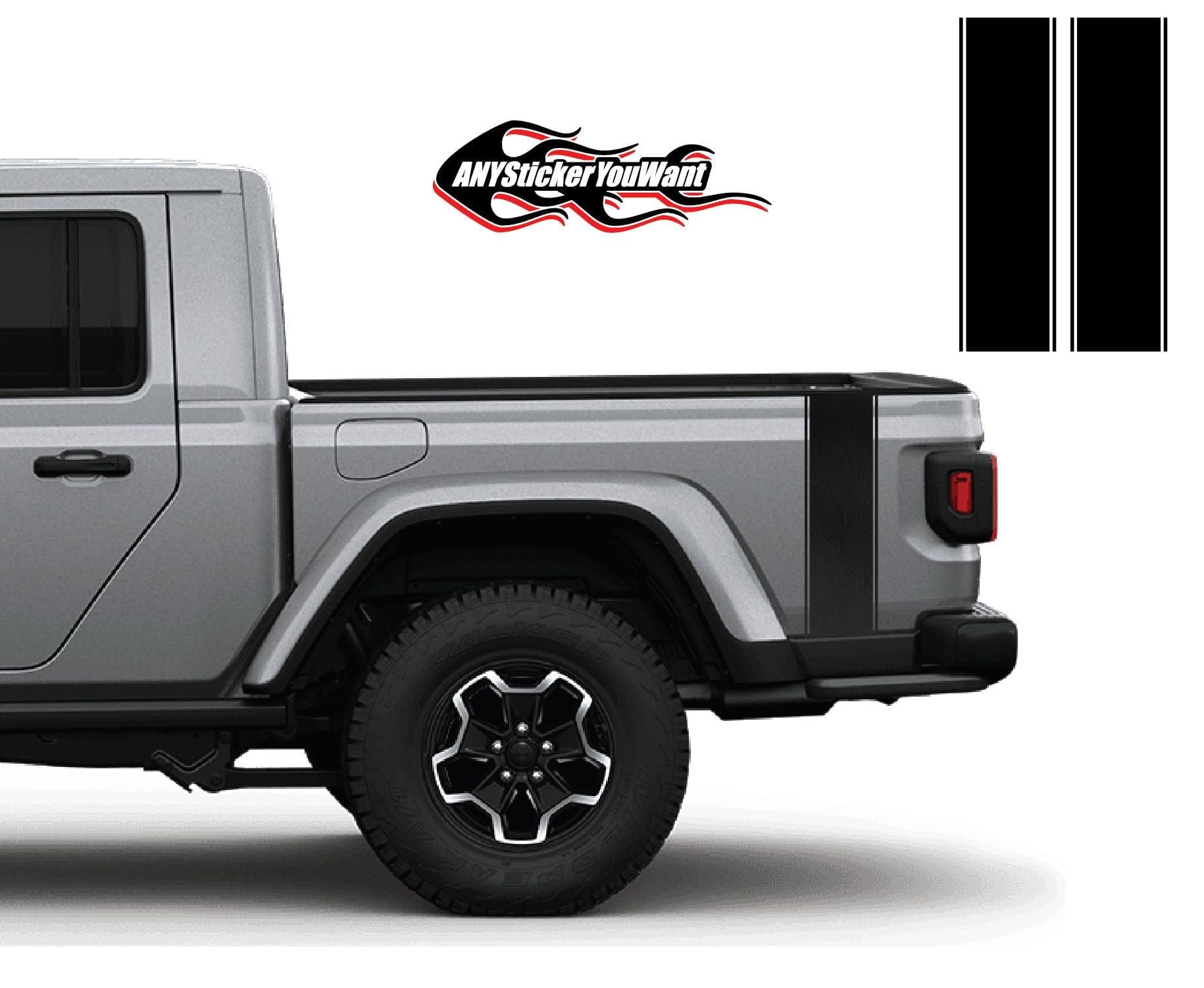 Pinstripe Bedside Stripe Kit Vinyl Decals Compatible with and Fits Jeep ...