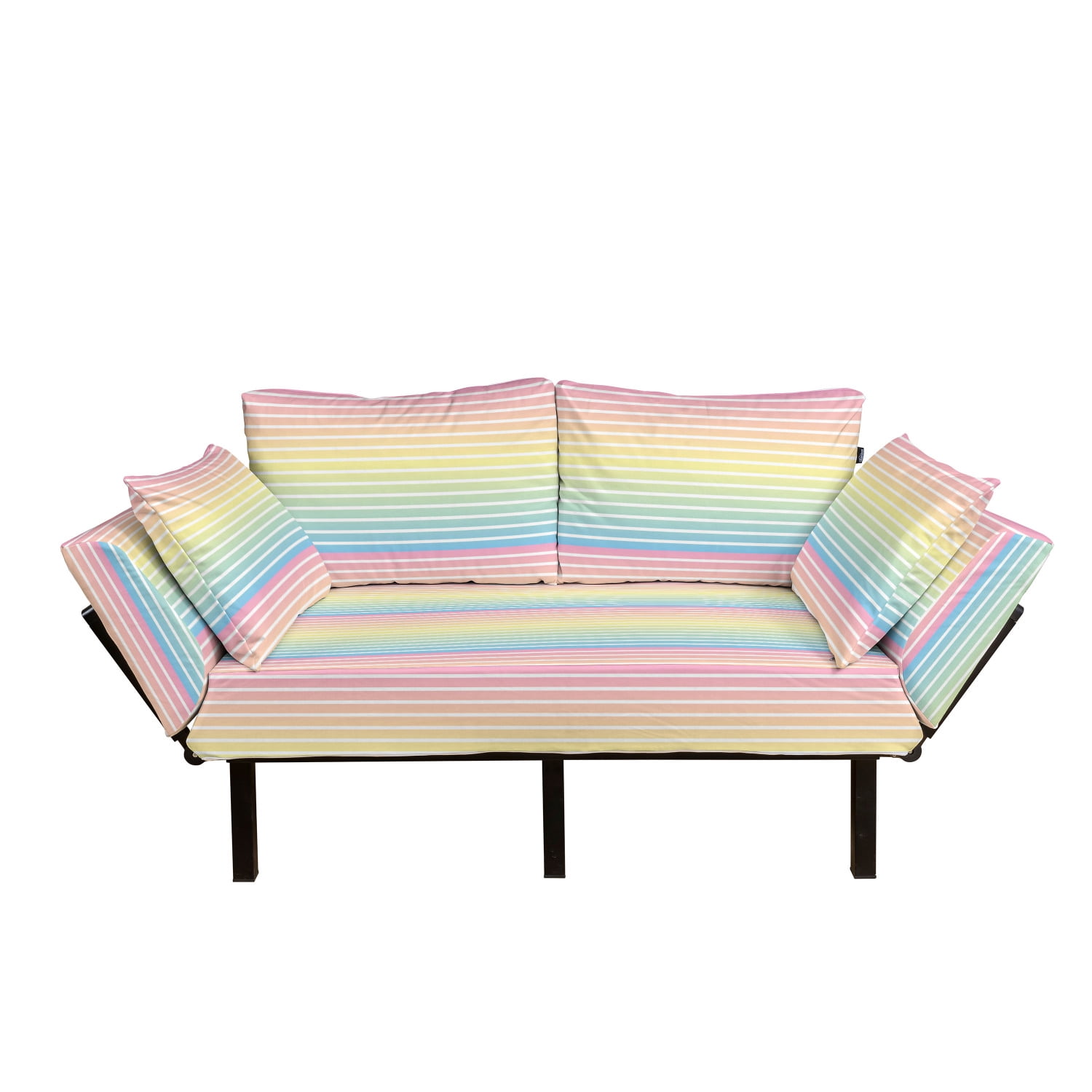 Pinstripe Futon Couch, Composition of Blended Soft Pastel Gradient ...