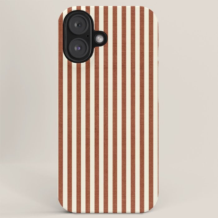 Pinstripe in Rust Vintage Minimal Linear Pattern Phone Case for iPhone ...