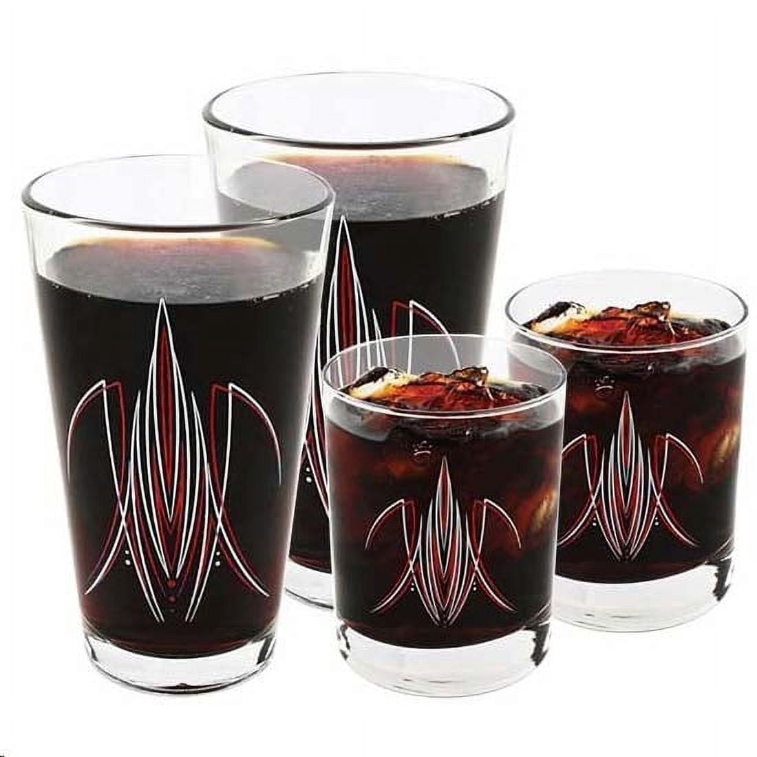 Pinstriped Pint & Rock Glass Set, Red - Walmart.com