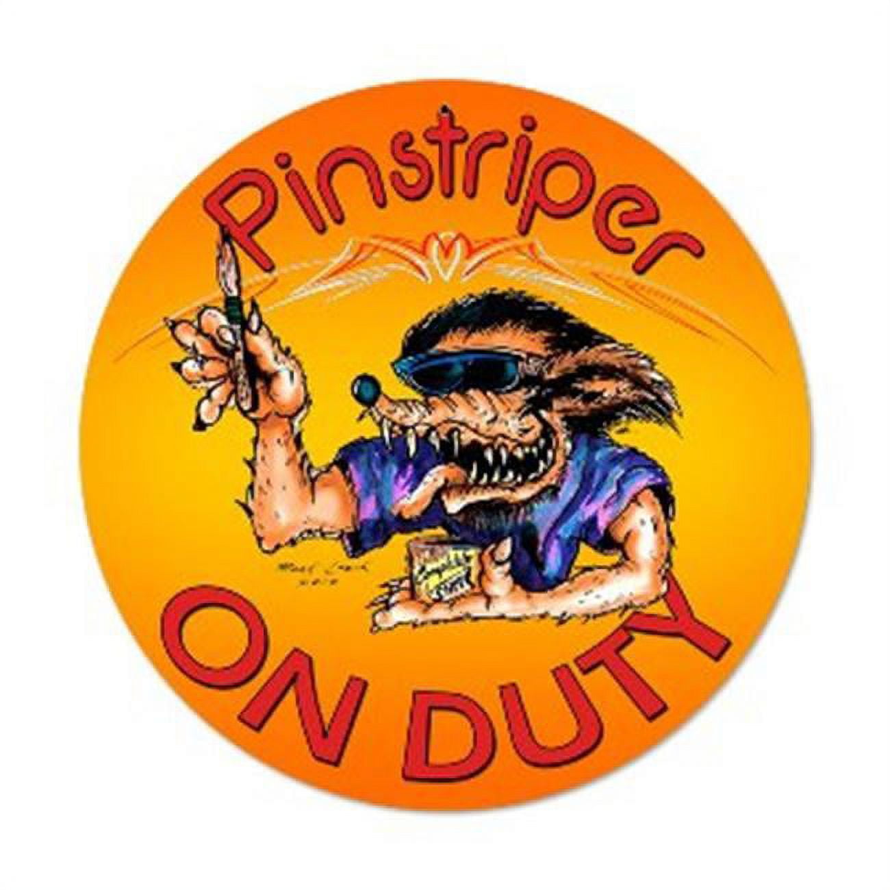 Pinstriper On Duty Automotive Round Metal Sign - Walmart.com