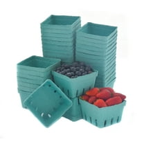 MT Products Green Vented Produce Berry Basket 1 Pint Pulp Fiber - Pack ...