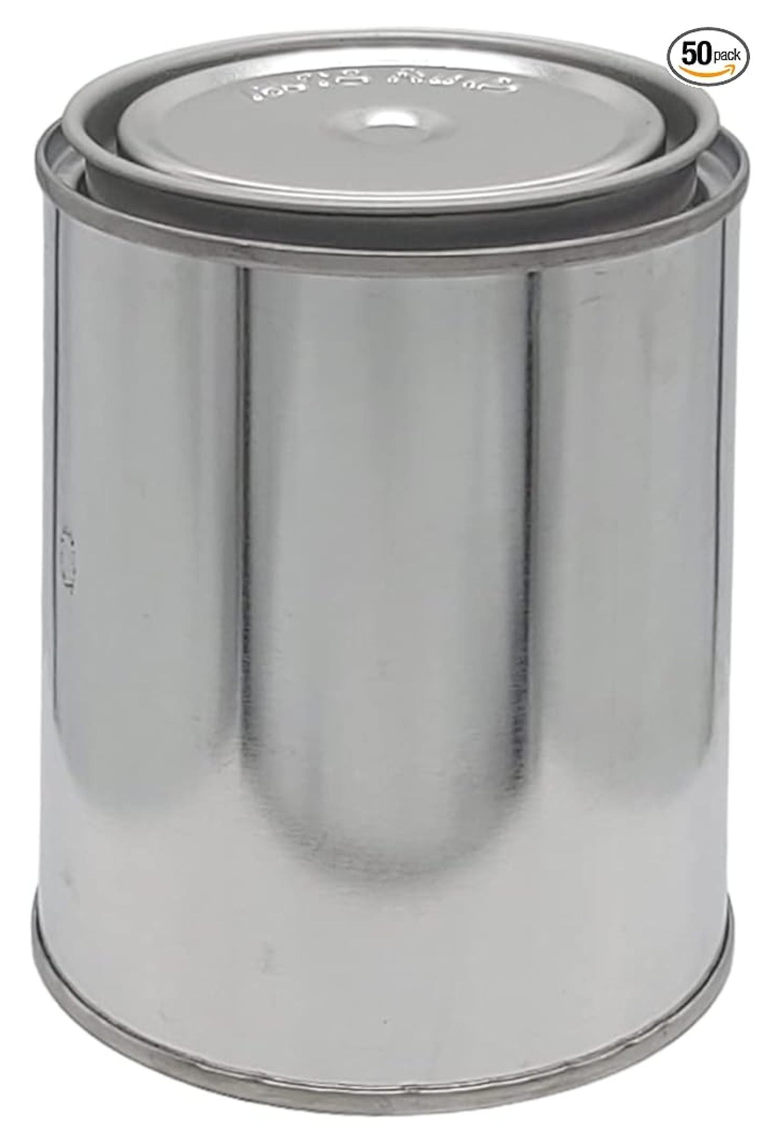 Pint Paint Cans with Lids (50 Pack) - Unlined Metal Cans for Oil ...