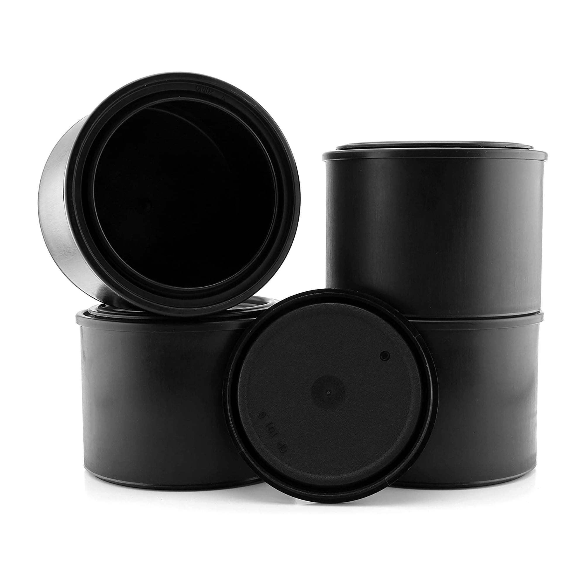 Pint Size Black Plastic Paint Cans (4-Pack); 1/2 Liter All Plastic Cans ...