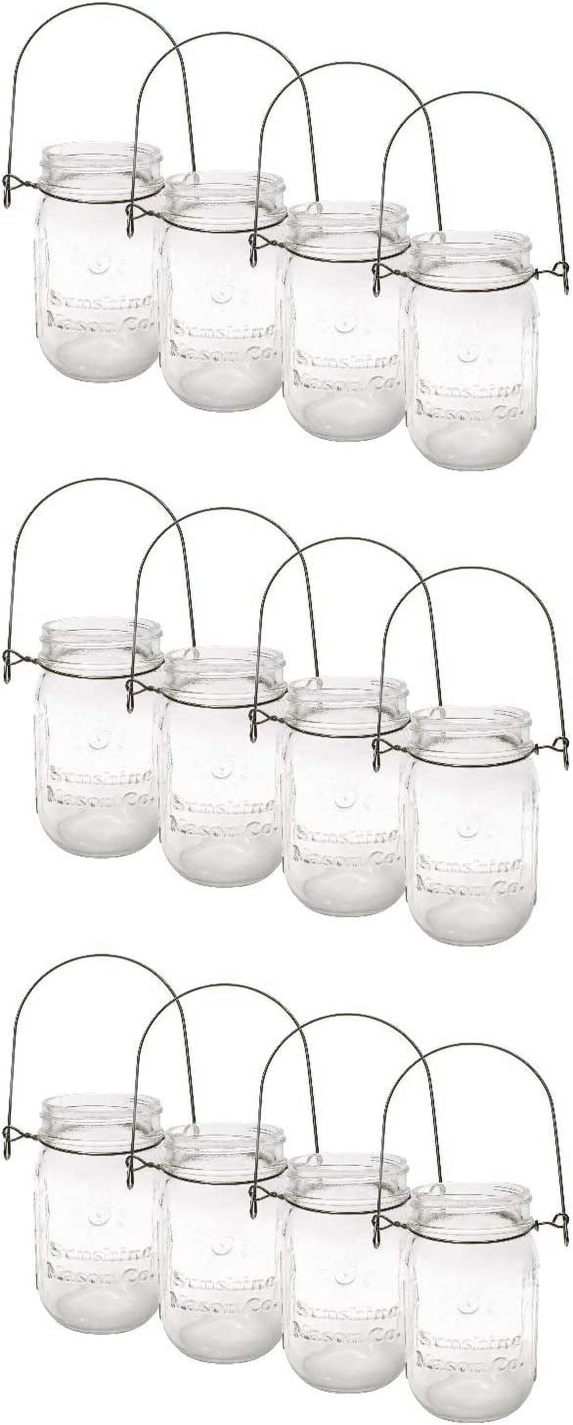 Pint Sized Glass Mason Jars with Hanger Handles Set of 12 - Walmart.com