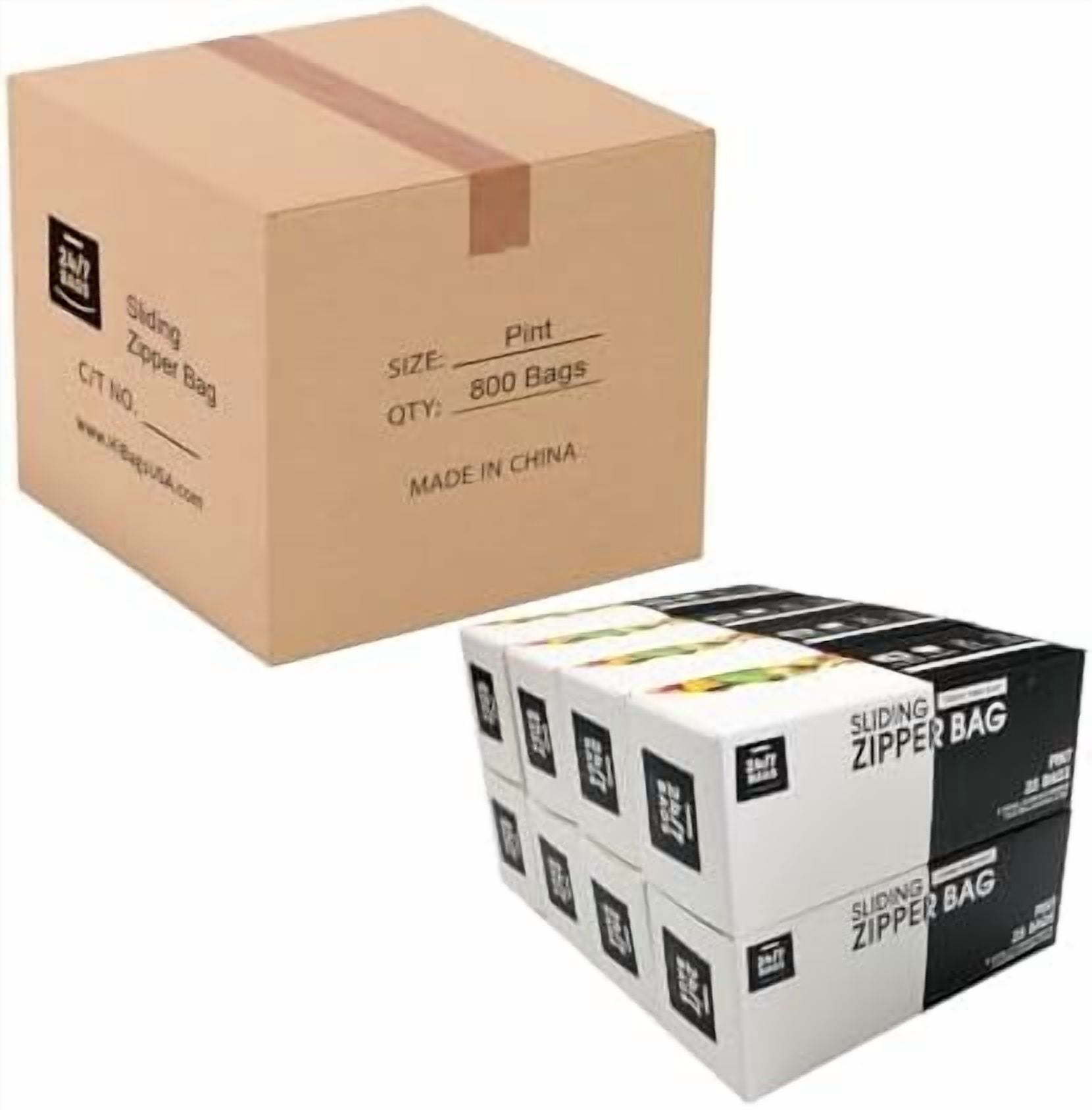 Pint Slider Storage Bags- 800 Count, Featuring Expandable Bottom, Zero ...
