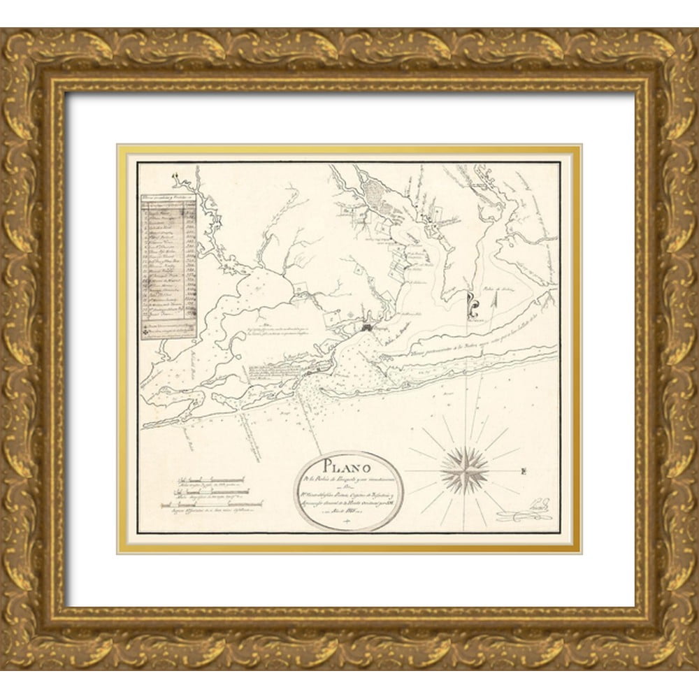 Pintado 29x26 Gold Ornate Wood Framed with Double Matting Museum Art ...