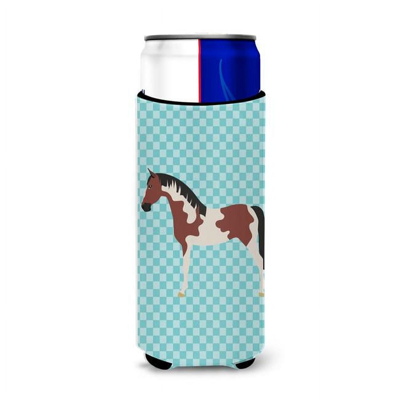 Pinto Horse Blue Check Michelob Ultra Hugger for Slim Cans - Blue Check ...