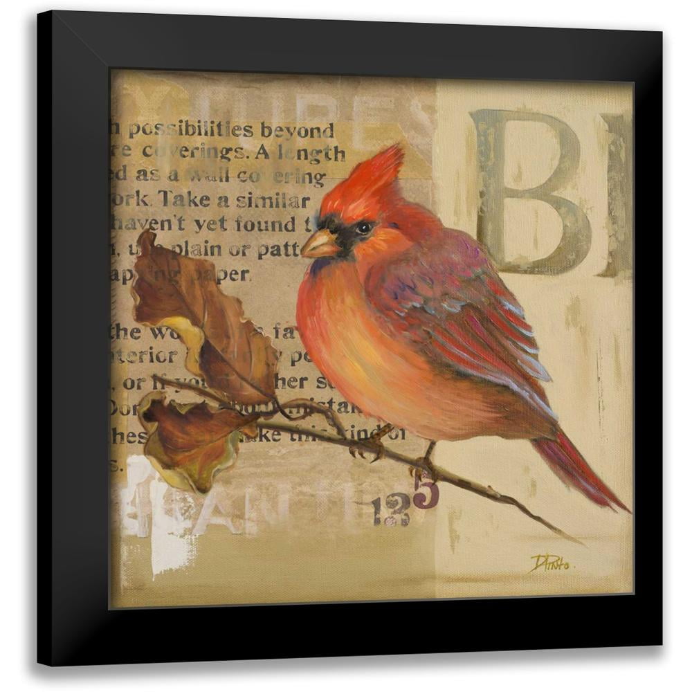Pinto, Patricia 12x12 Black Modern Framed Museum Art Print Titled - Red Love Birds I - Walmart.com