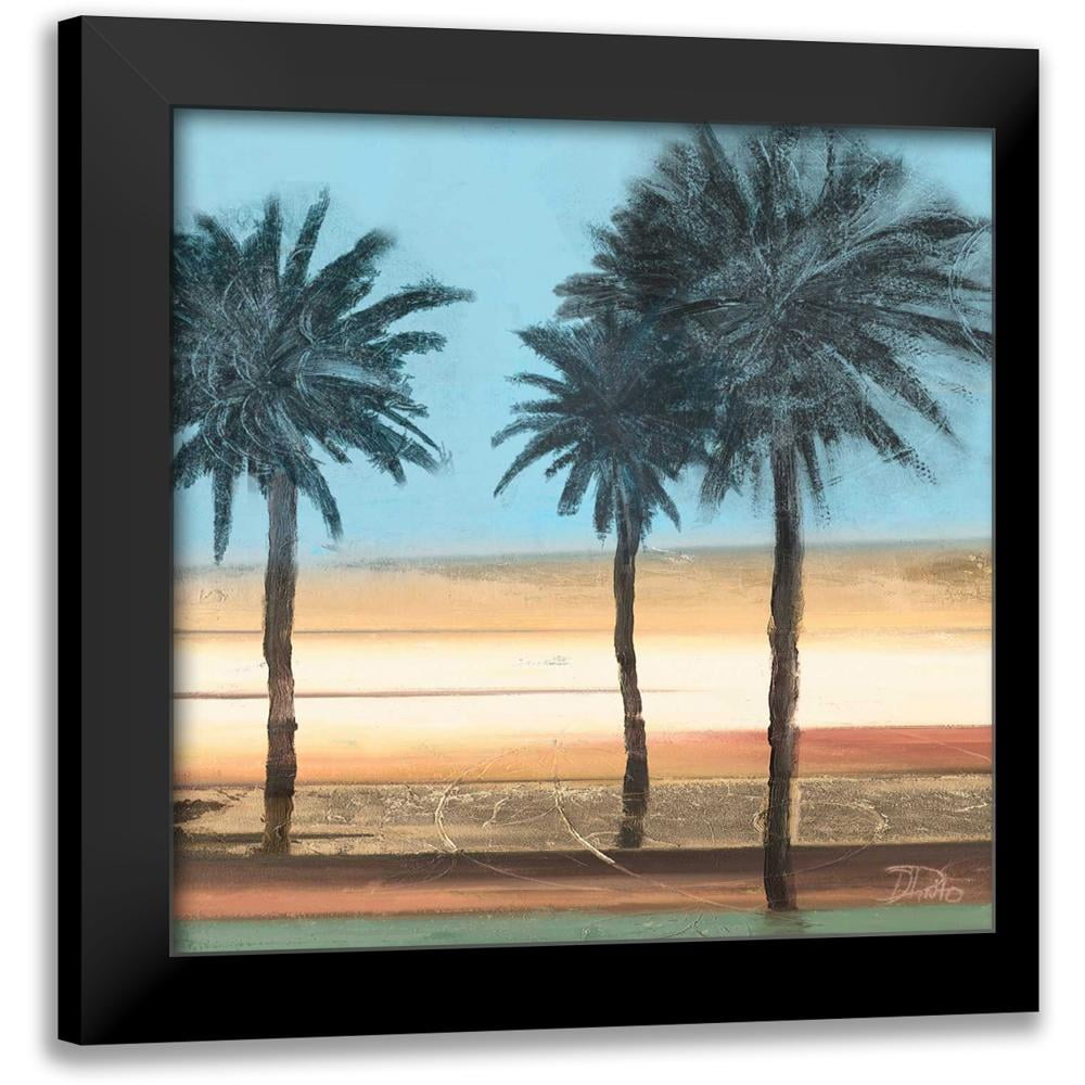 Pinto, Patricia 15x15 Black Modern Framed Museum Art Print Titled - Coastal Palms on Aqua ...