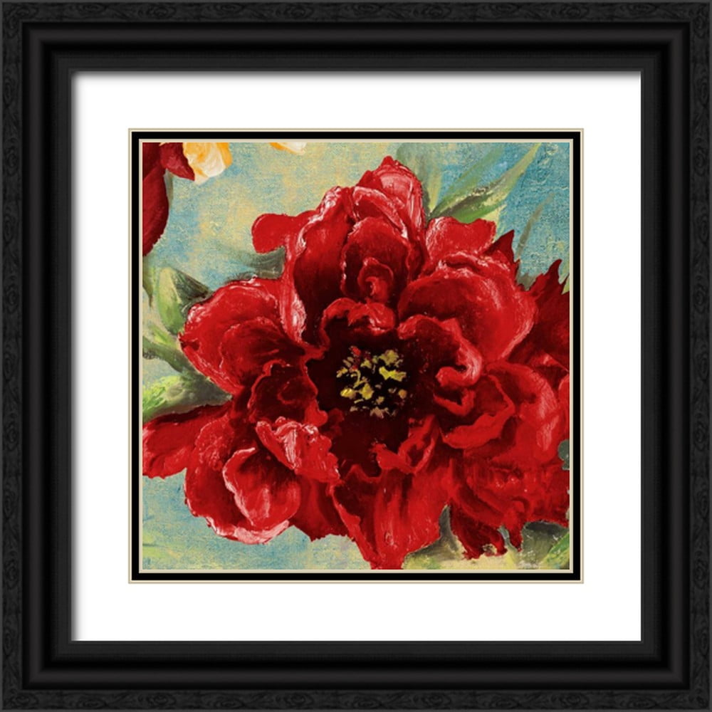 Pinto, Patricia 15x15 Black Ornate Wood Framed with Double Matting Museum Art Print Titled - Red ...