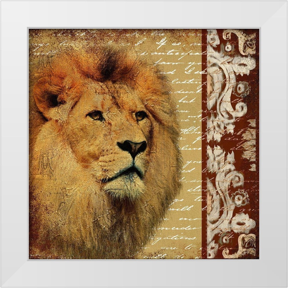 Pinto, Patricia 20x20 White Modern Wood Framed Museum Art Print Titled - Safari Script I ...