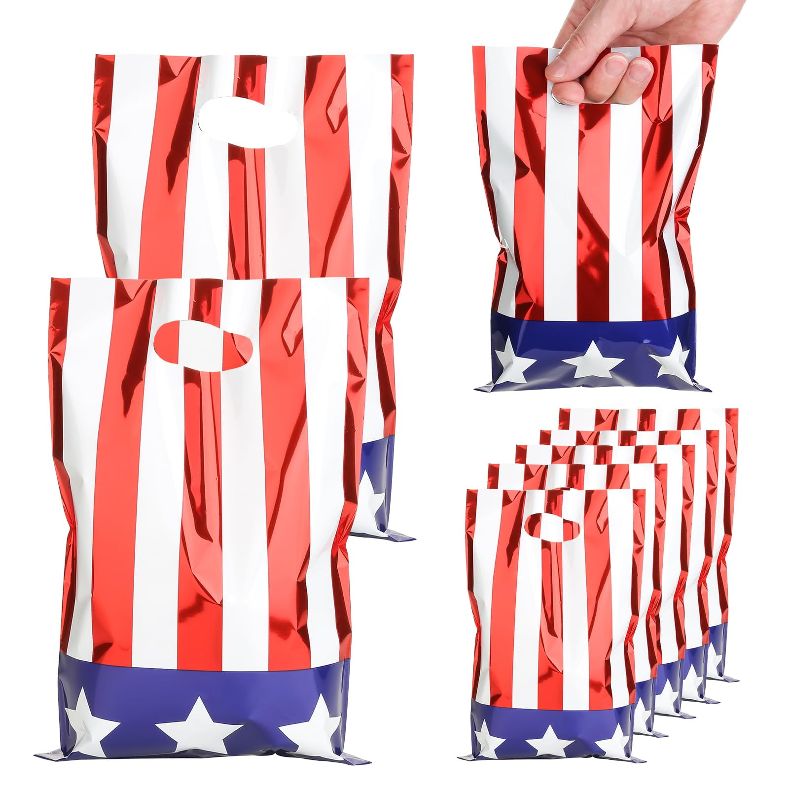 PintreeLand 4th of July JKF25 Party Favor Bags 40PCS, Patriotic Red ...
