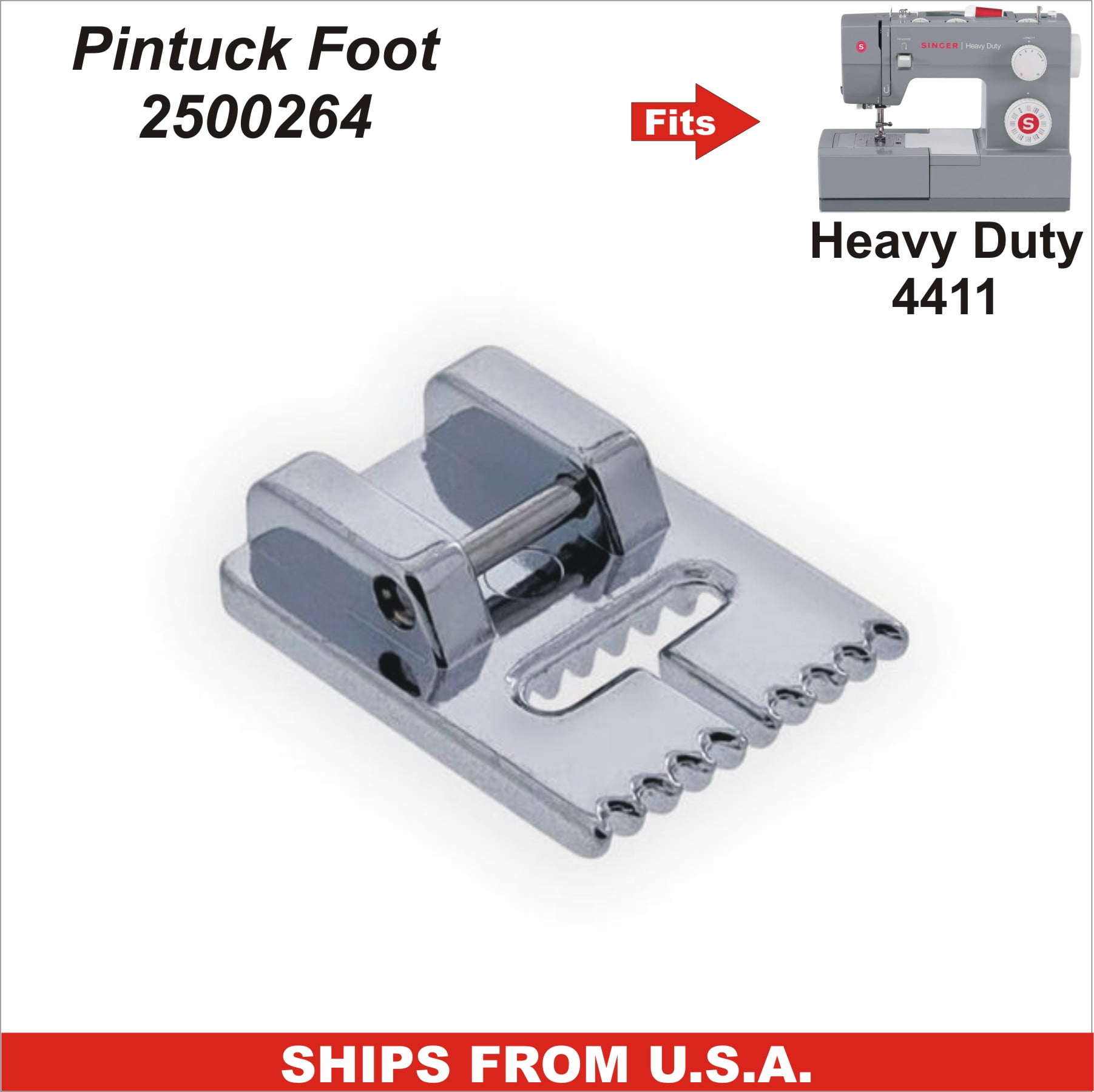 Pintuck Foot Singer Part Number 2500264 Fits Singer Heavy Duty Model ...
