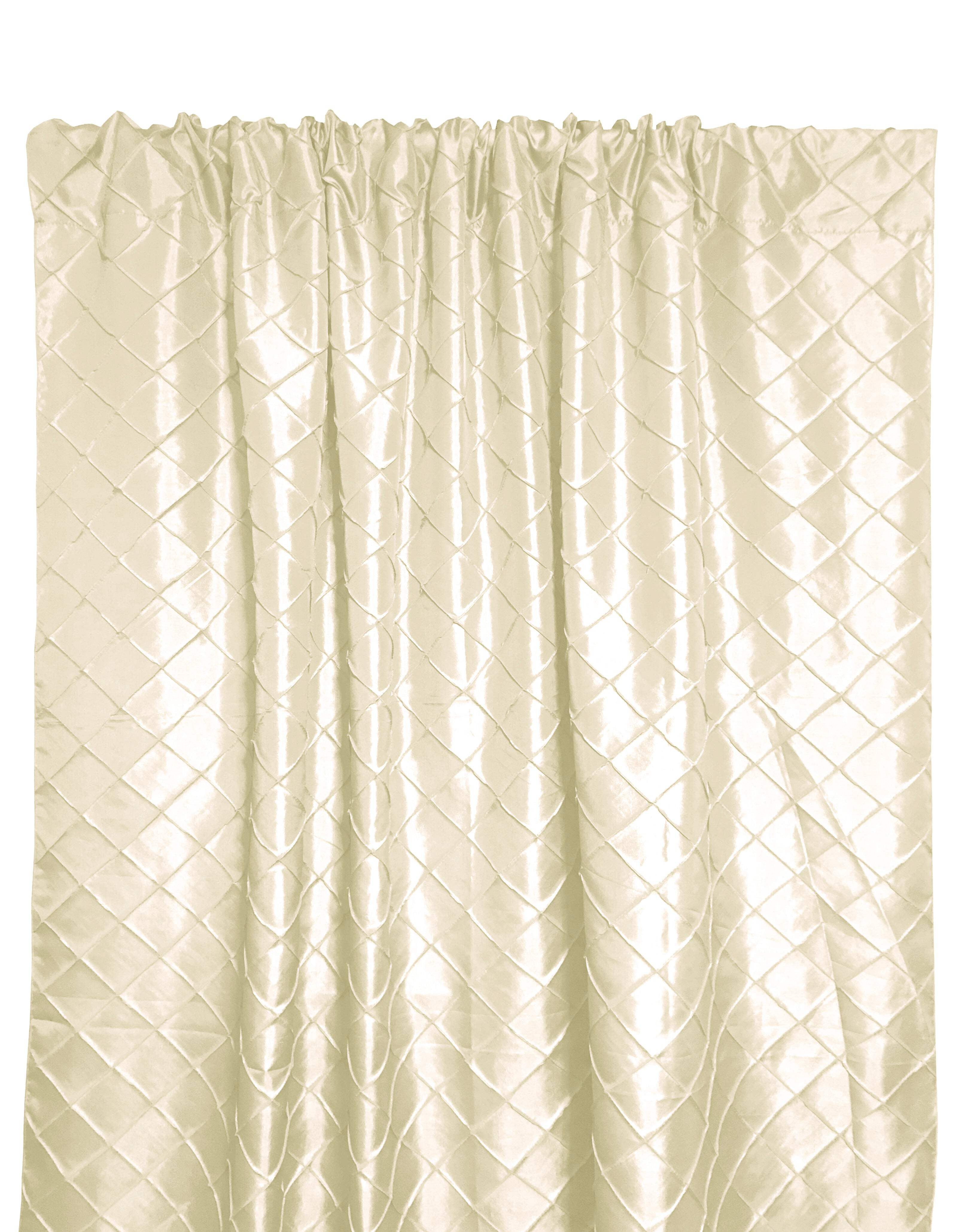 Pintuck Taffeta Cross Stitch Pattern Single Curtain Panel 54 Inch Wide ...