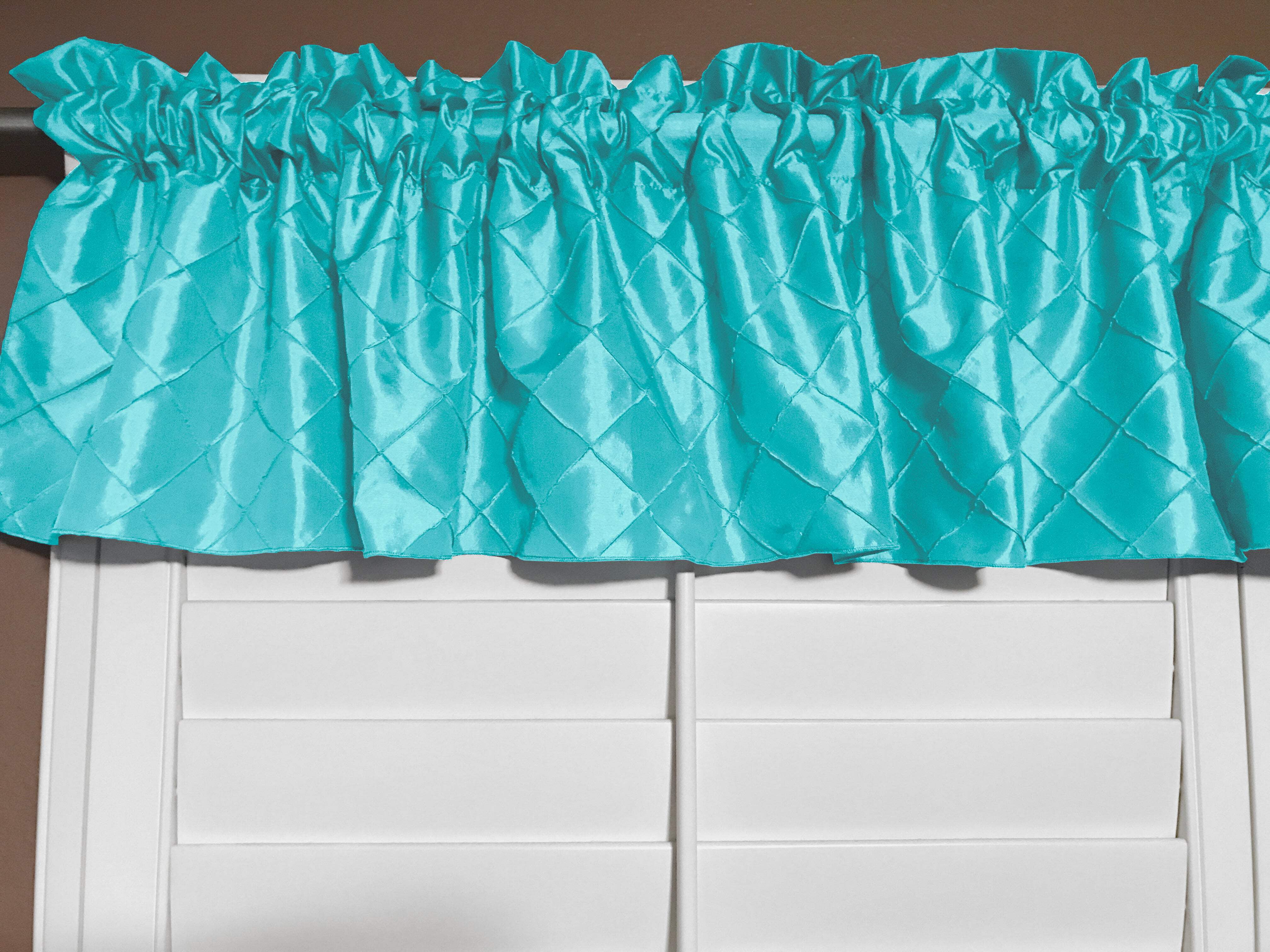 Pintuck Window Valance 52" Wide Aqua - Walmart.com