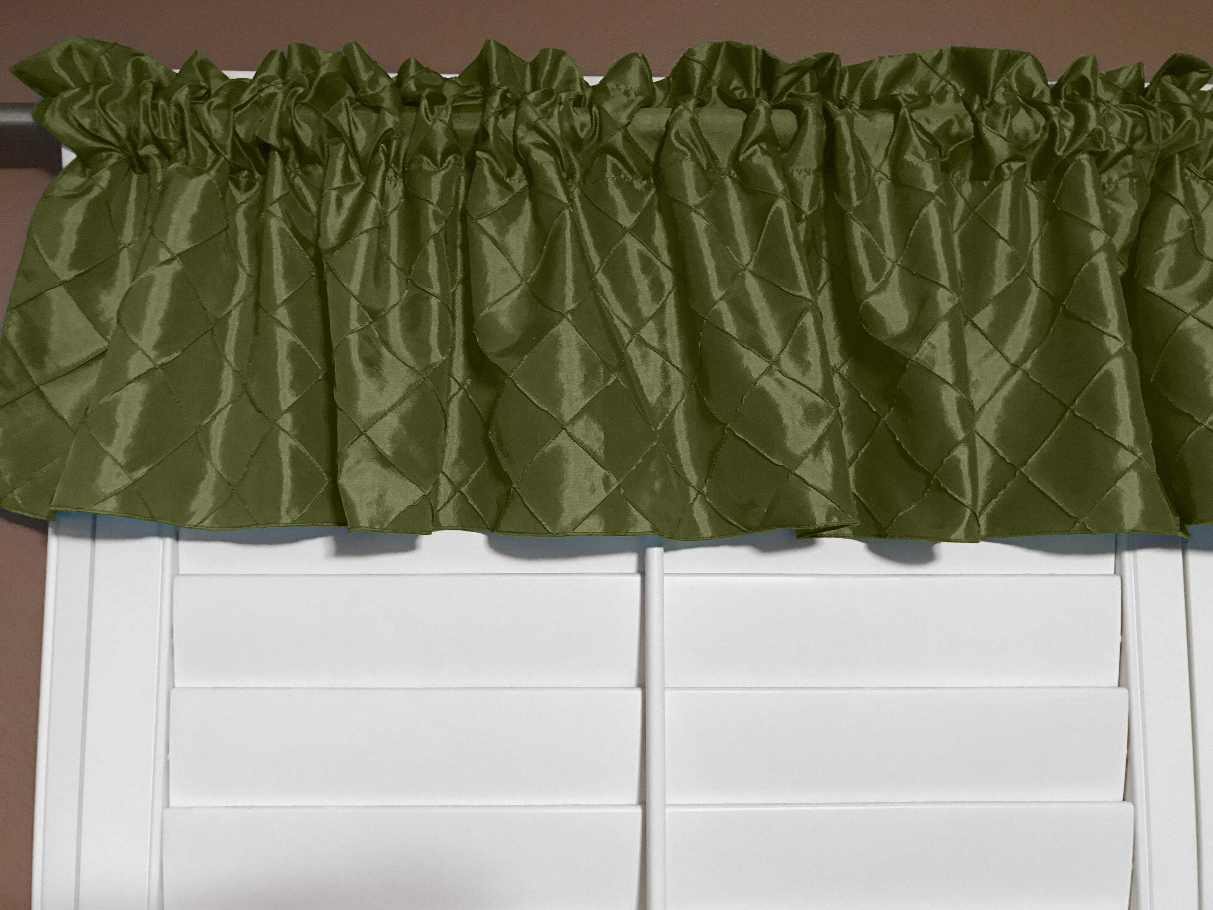 Pintuck Window Valance 52" Wide Olive - Walmart.com