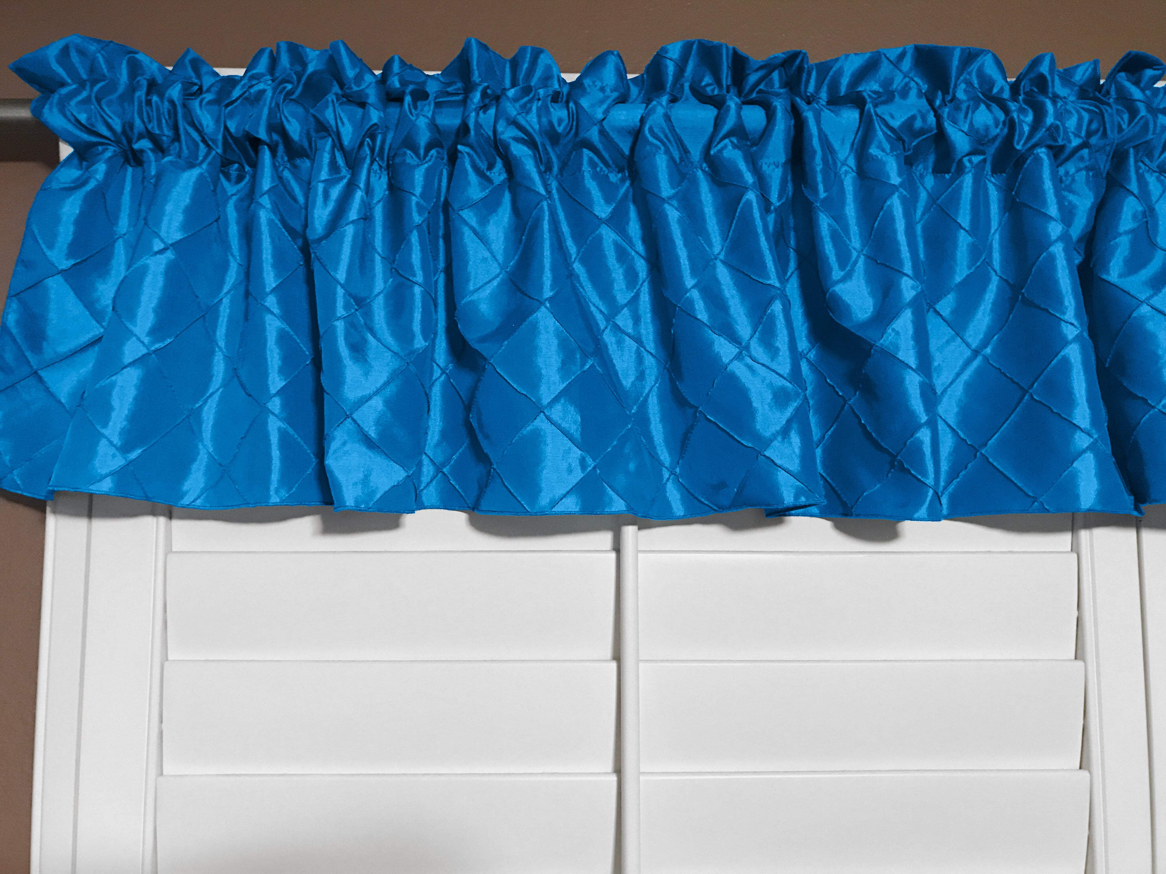 Pintuck Window Valance 52" Wide Turquoise - Walmart.com