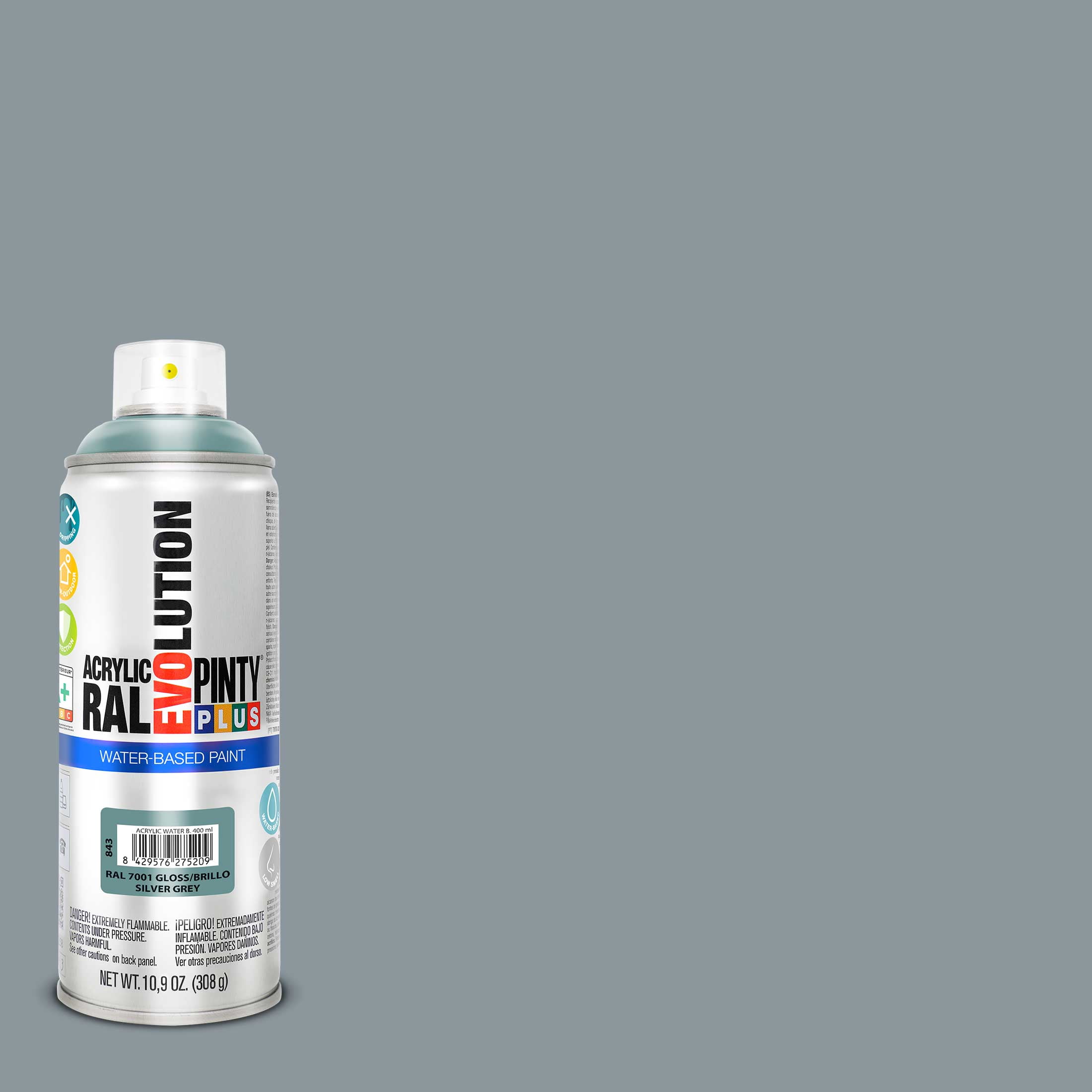 Pintyplus Spray Paint, Gloss Silver Gray. GREENGUARD Gold Certified ...