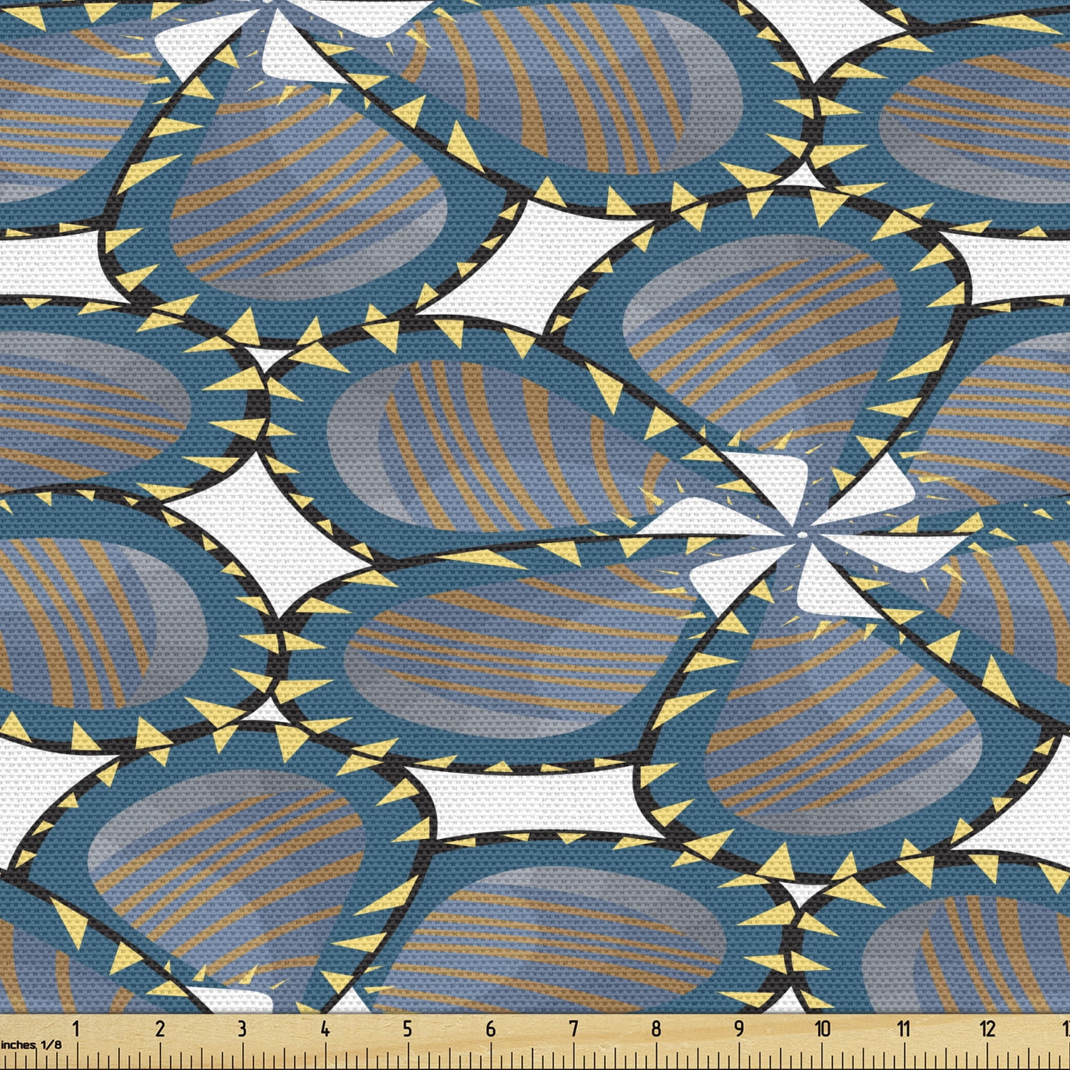 Ambesonne Pinwheel Fabric by the Yard Upholstery, Spring Flower Petals ...