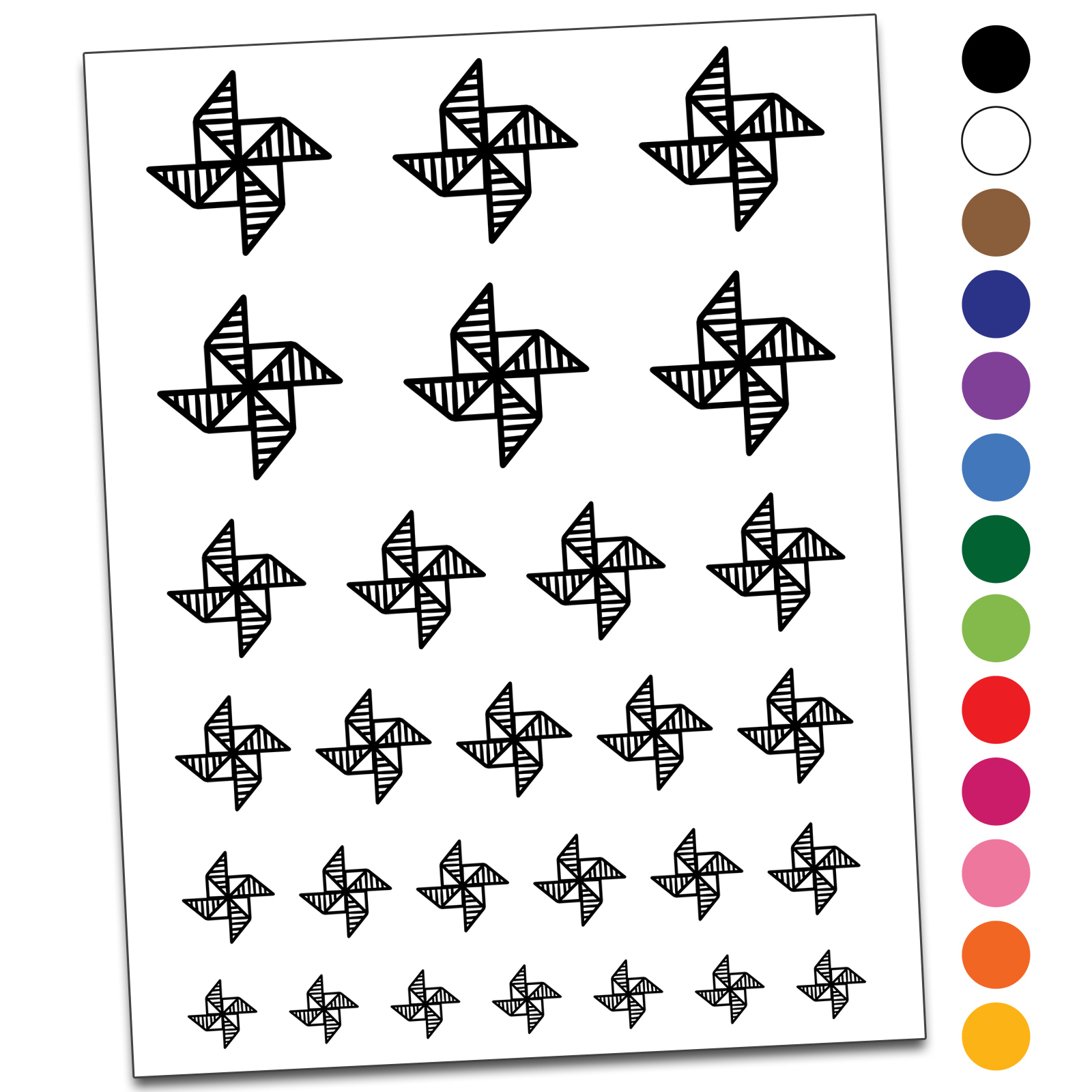 Pinwheel Fan Water Resistant Temporary Tattoo Set Fake Body Art ...