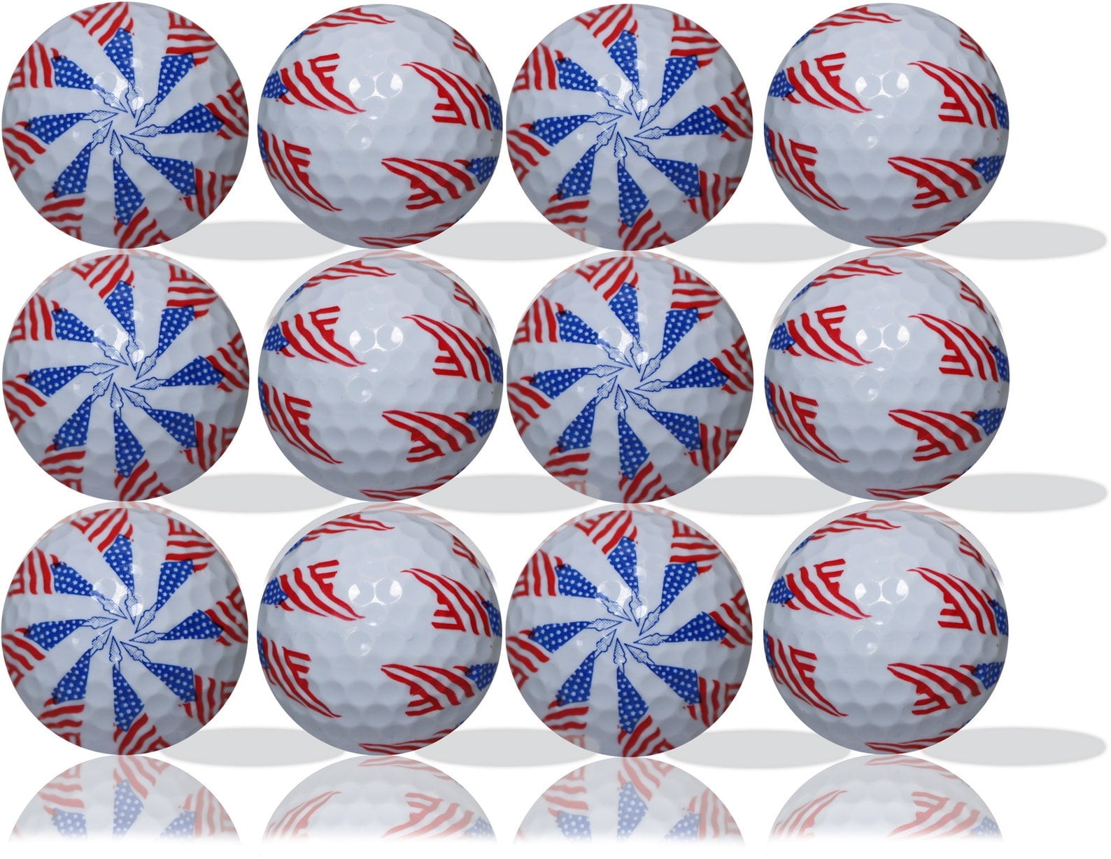 GBM Golf Pinwheel Fullwrap Golf Balls 12 Pack Multicolor - Walmart.com