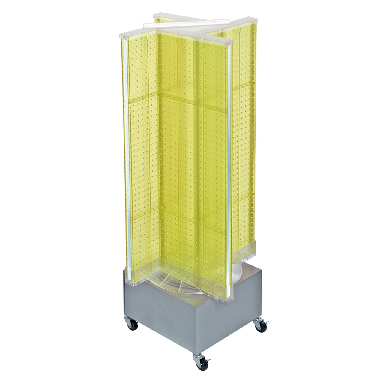 Pinwheel Pegboard Floor Display on Revolving Wheeled Base. Spinner Rack ...